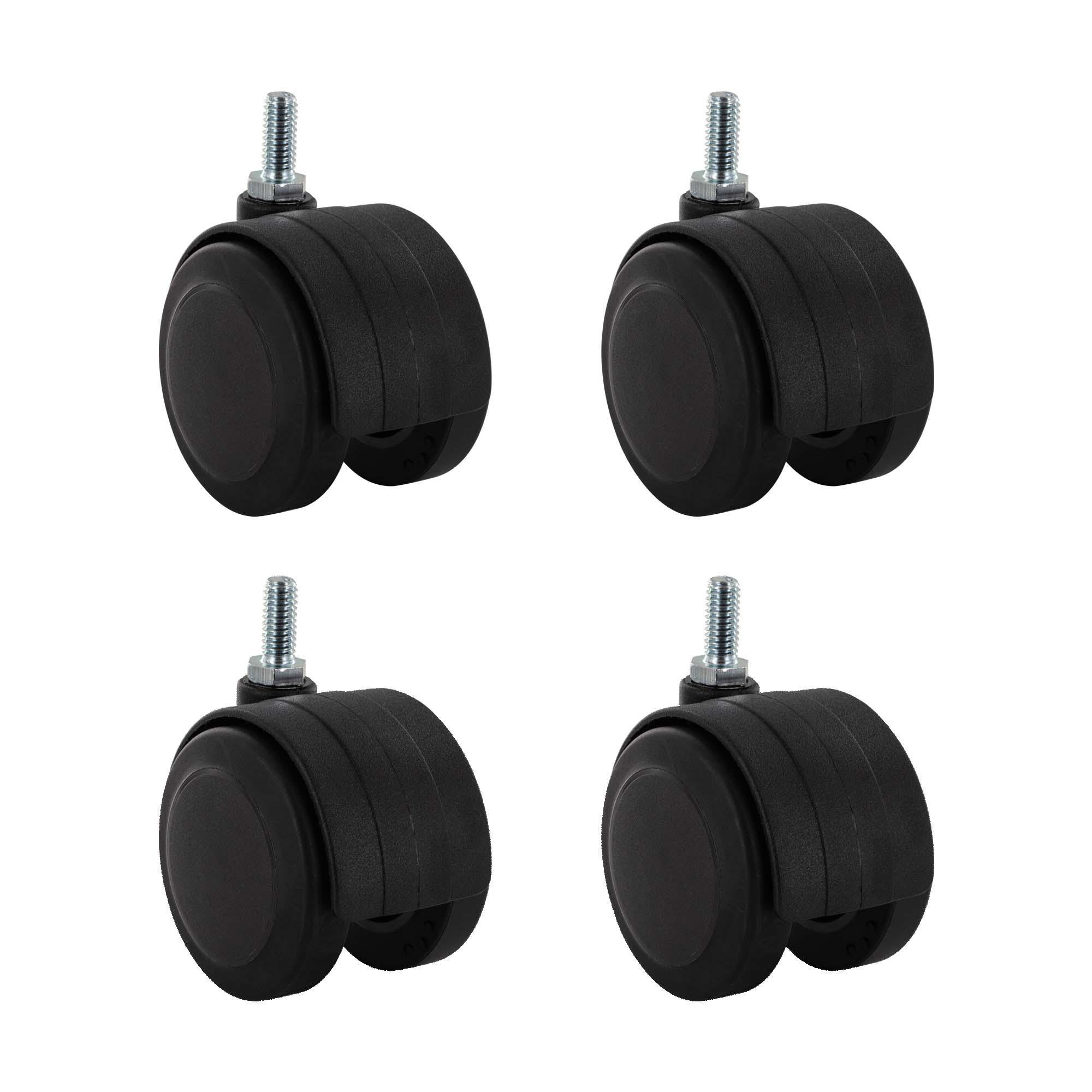 Outwater 2-3/8" Diameter Soft Tread Black Hood Twinwheel Tread 5/16 ...