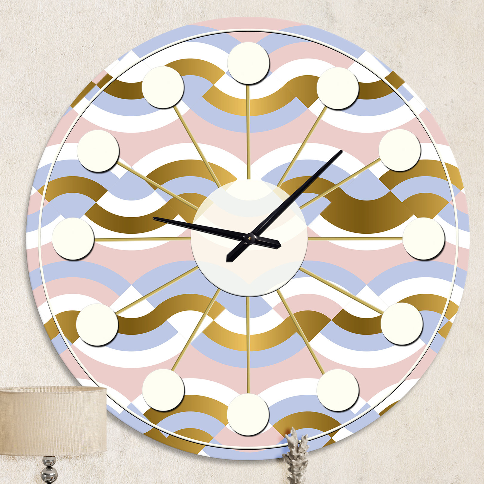 East Urban Home Geometric Retro Braids Wave - Mid-Century Modern wall ...