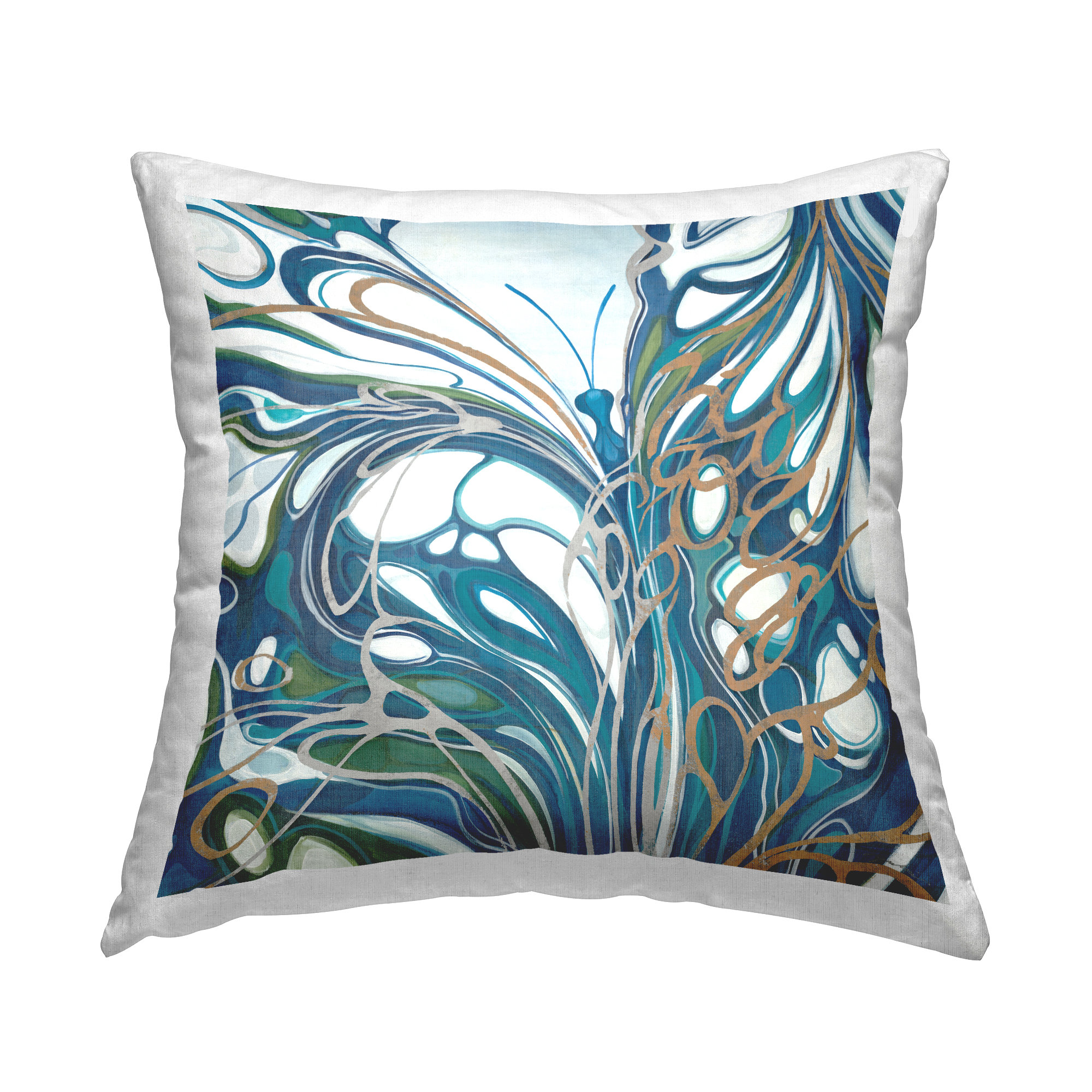 Stupell Industries Contemporary Butterfly Swirl Printed Throw Pillow Design By Liz Jardine | Wayfair