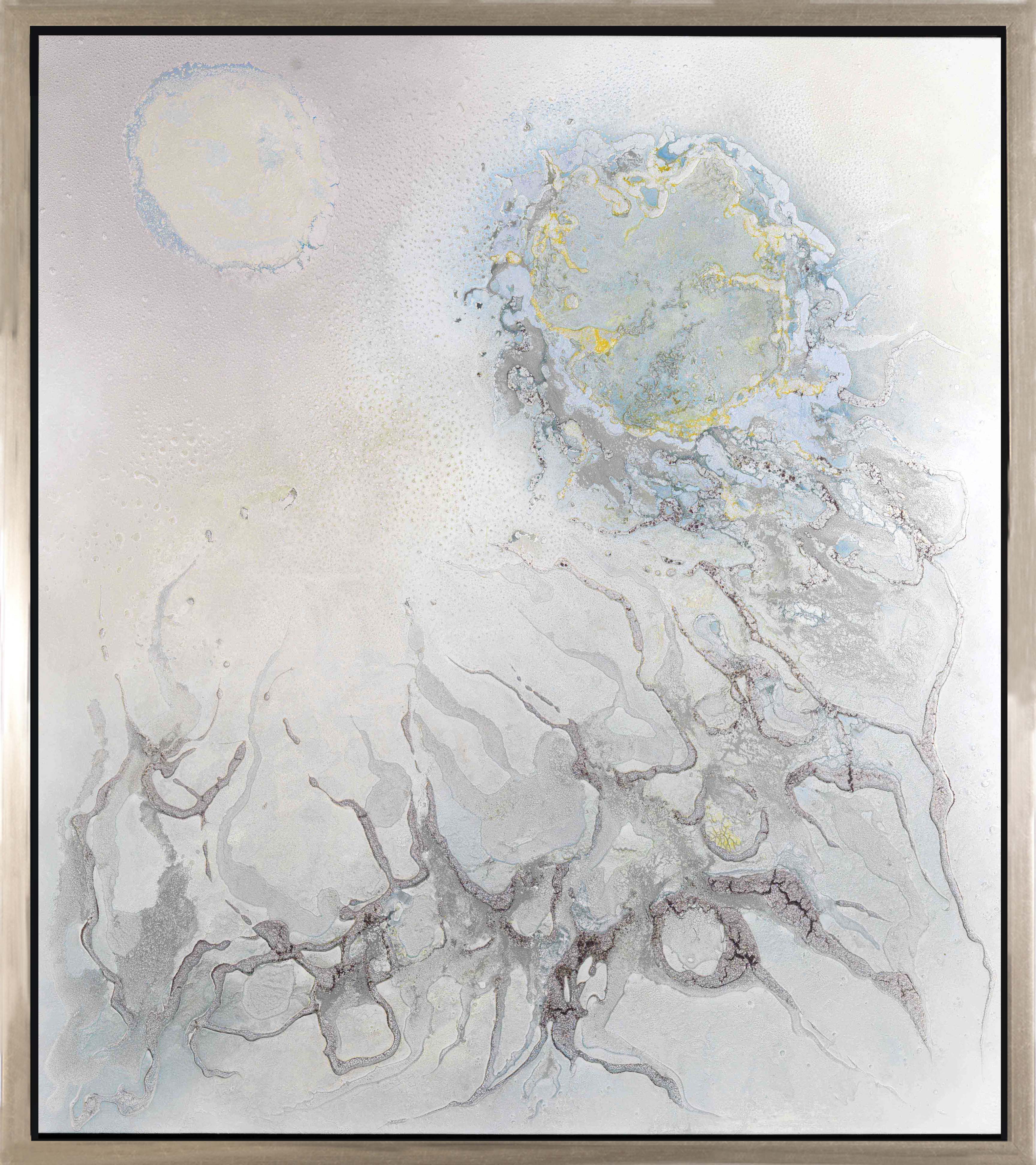 CHC Art, Inc. Pale Sun, Blue Moon - Floater Frame Painting on Canvas ...
