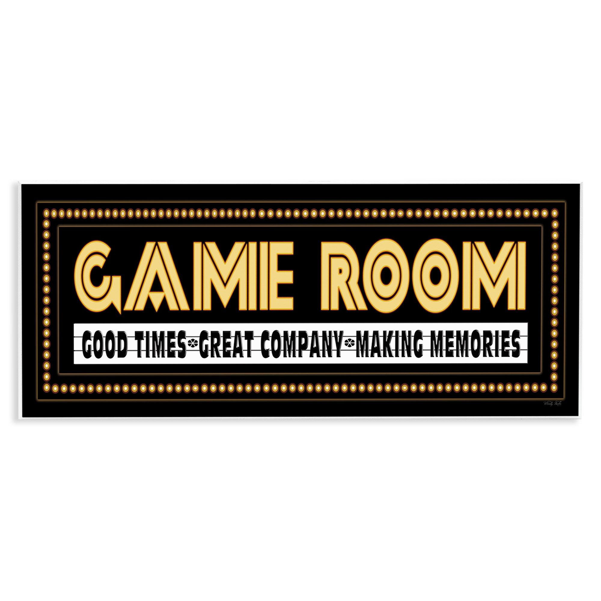 Stupell Industries Arcade Game Room Quote Vintage Style Sign by Cindy ...