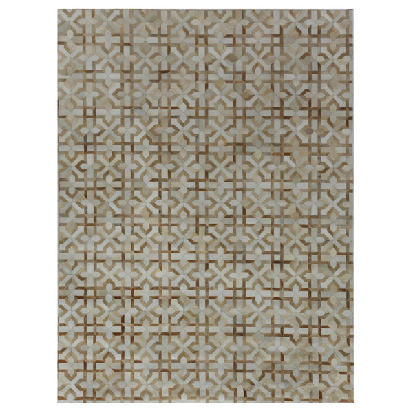 Exquisite Rugs Natural Hide Cowhide Geometric Area Rug | Perigold