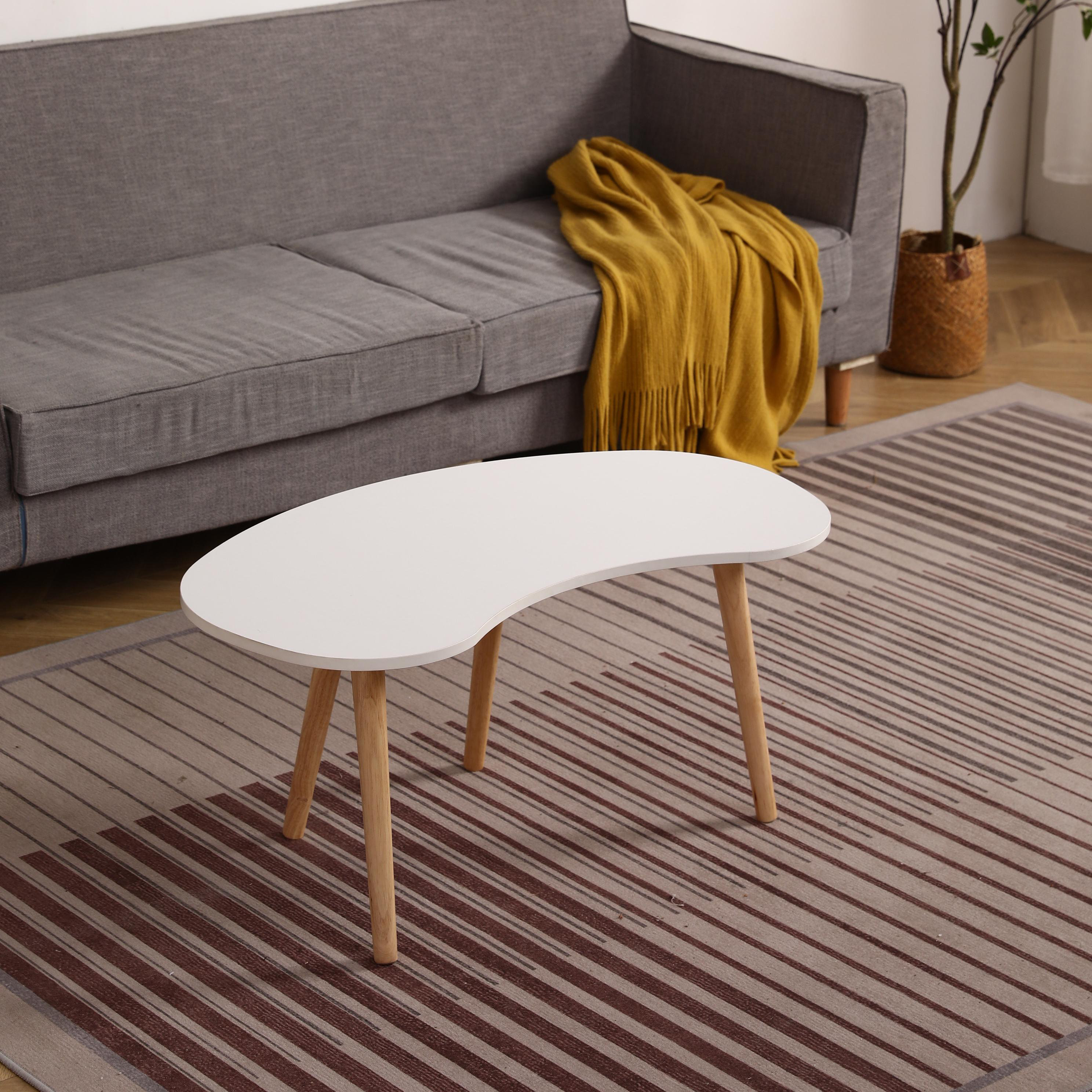 George Oliver Sculptural Organic-Shaped Coffee Table with Solid Wood ...