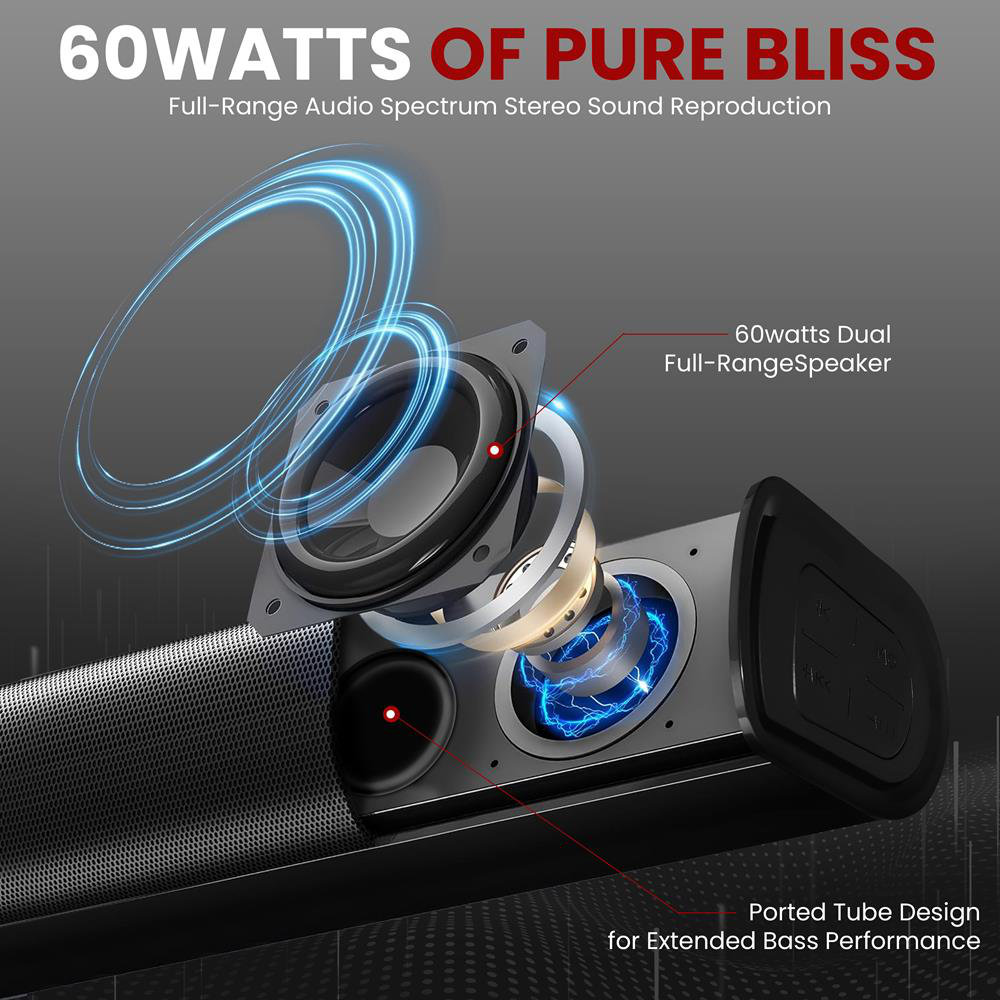 Pyle 2.1 Tabletop Soundbar Digital Speaker System - Digital Amplifier ...