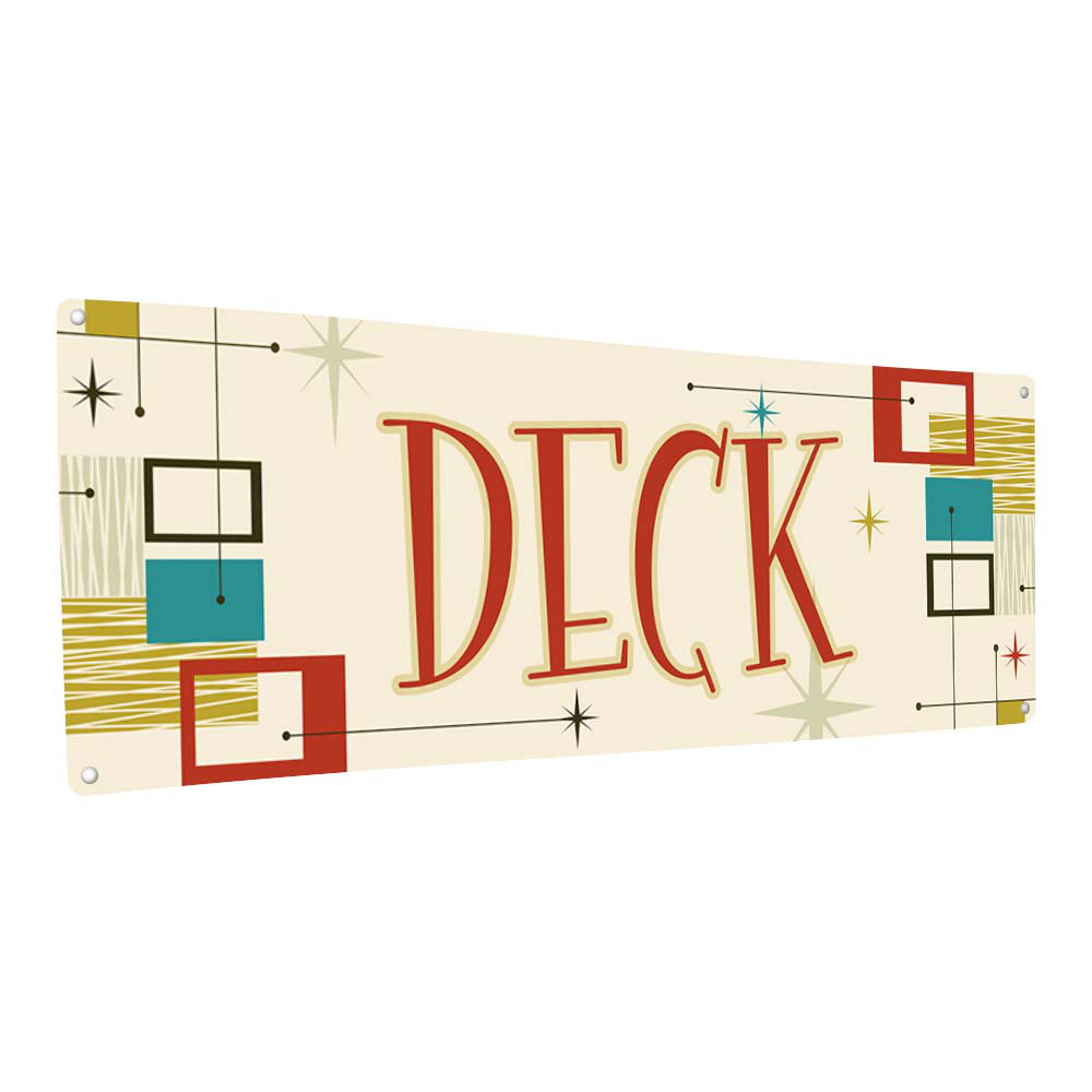 Winston Porter Beige Midcentury Deck Place Name Metal Sign Wall Décor ...
