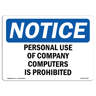 SignMission Notice Personal Use of Computers Prohibited Sign | Wayfair