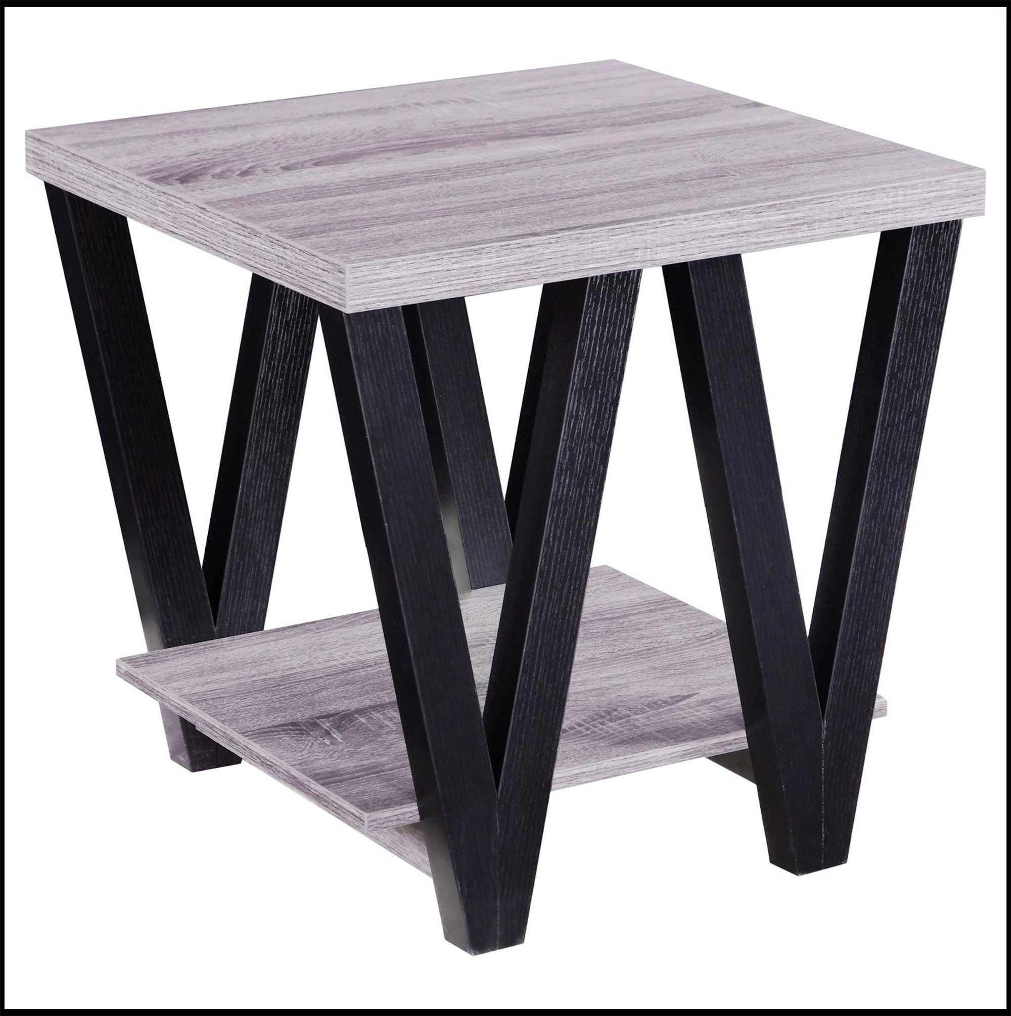 Latitude Run® Black And Grey Angled Leg End Table | Wayfair
