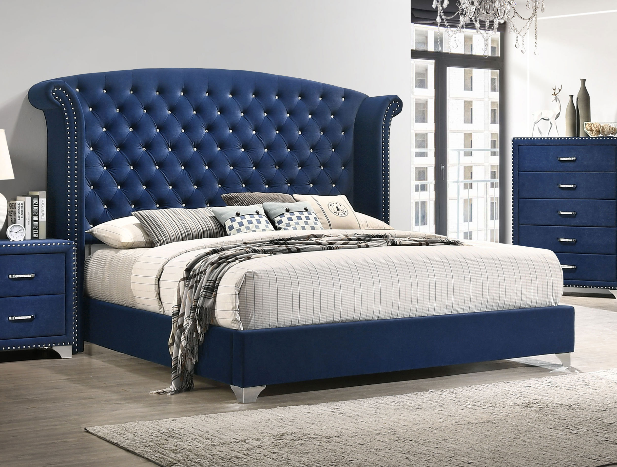 Kirby Kha Melody Upholstered Eastern Wingback Bed | Wayfair