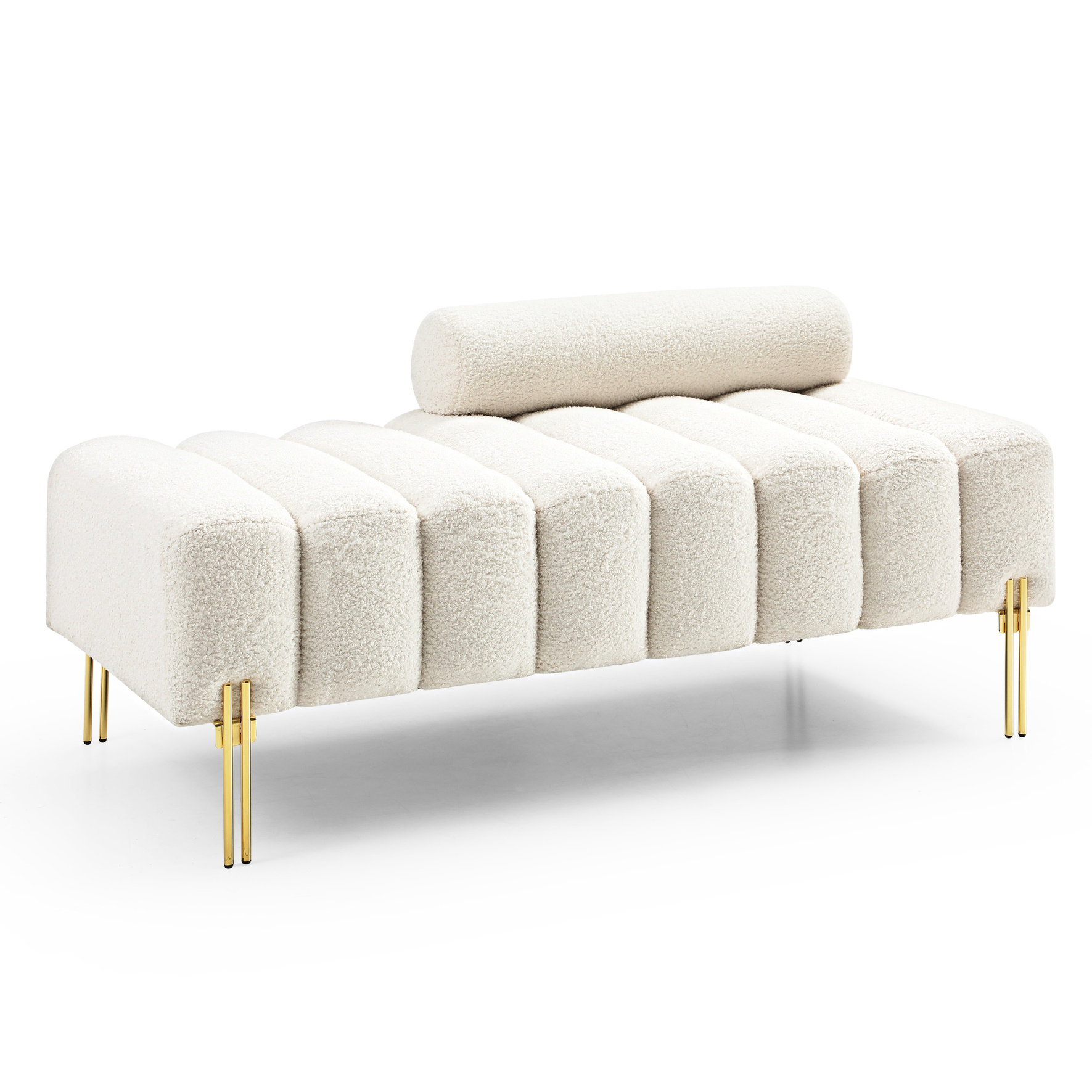 Mercer41 Modern Dressing Room Bench With Soft Fabric And Metal Support ...