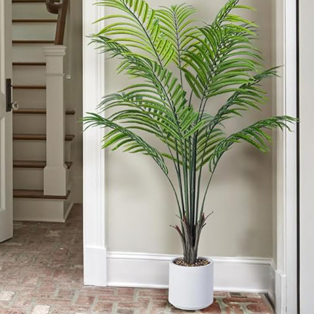Bayou Breeze Artificial Areca Palm Tree 4FT Fake Potted Plant Faux Silk ...