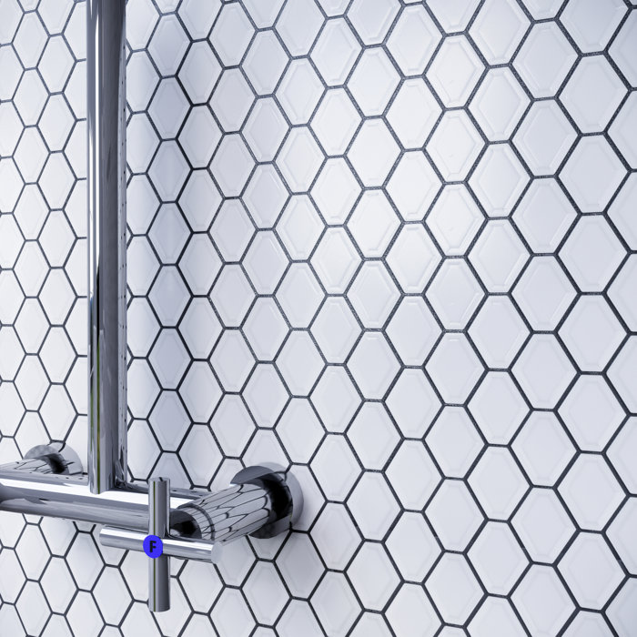 Supreme Tile Porcetile Diamond 1.9" x 2.4" Porcelain Mosaic Wall ...