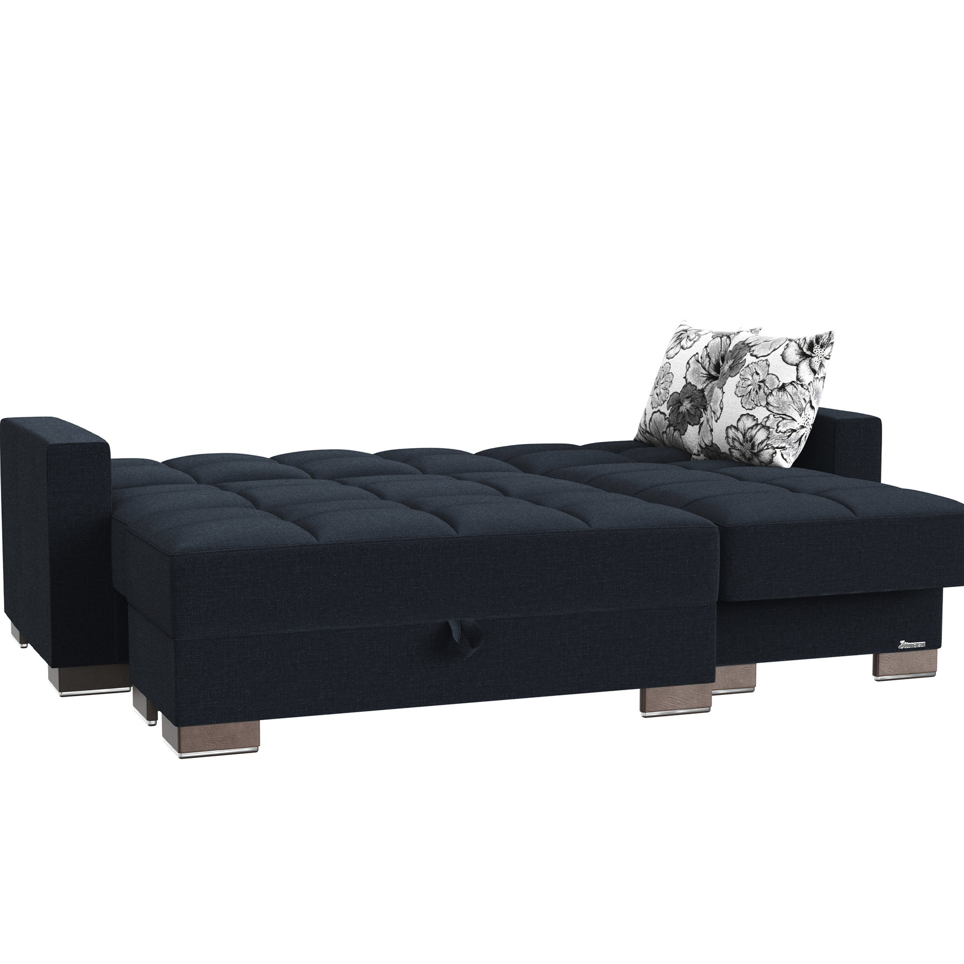Hokku Designs Convertible Blue 3 - Seat Chaise Lounge With Storage, 80. ...