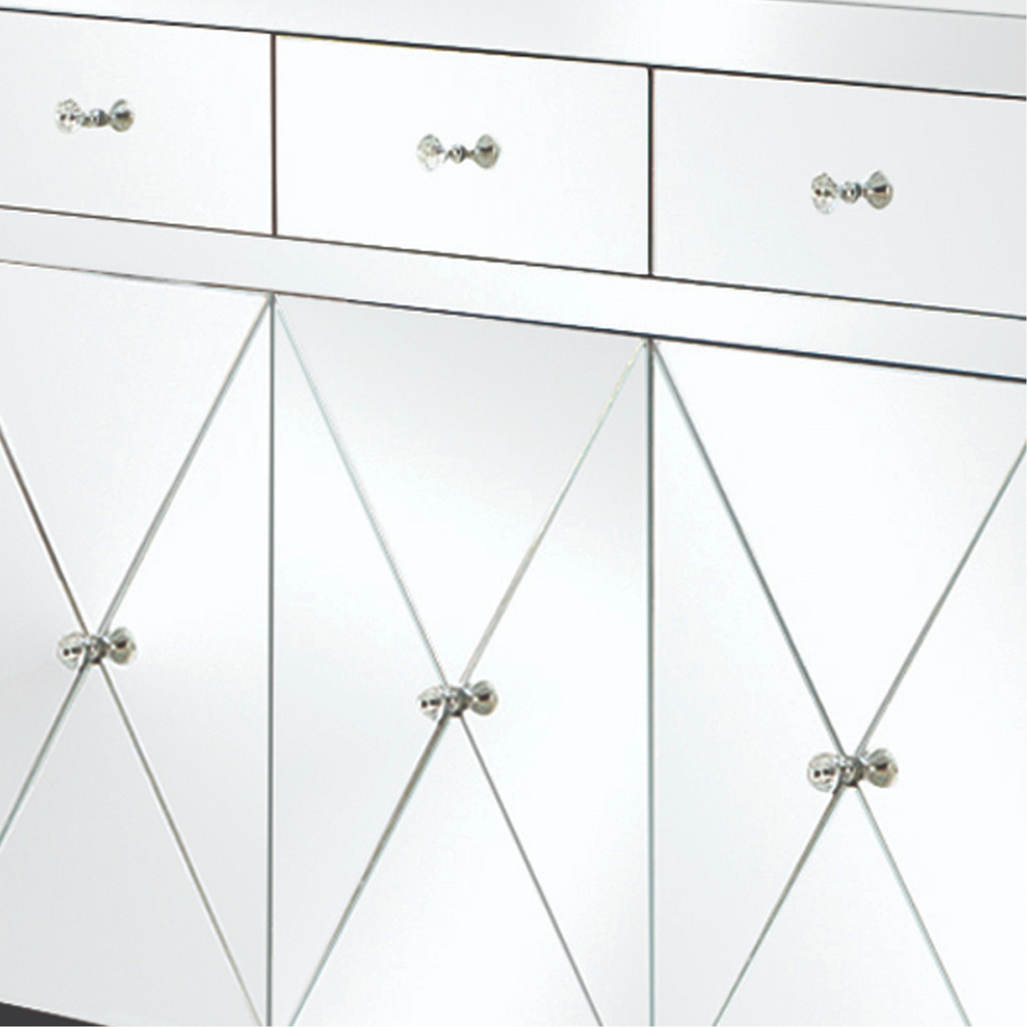 Abrahams 3 - Door Mirrored Accent Cabinet | Wayfair