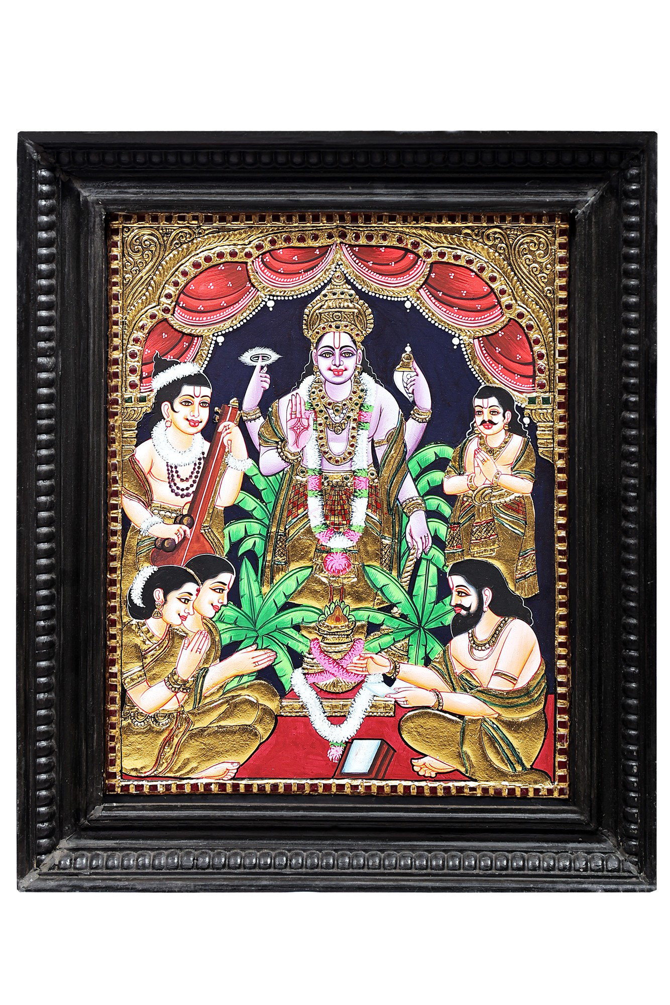 Exotic India Lord Vishnu Tanjore Painting | Traditional Colours With ...