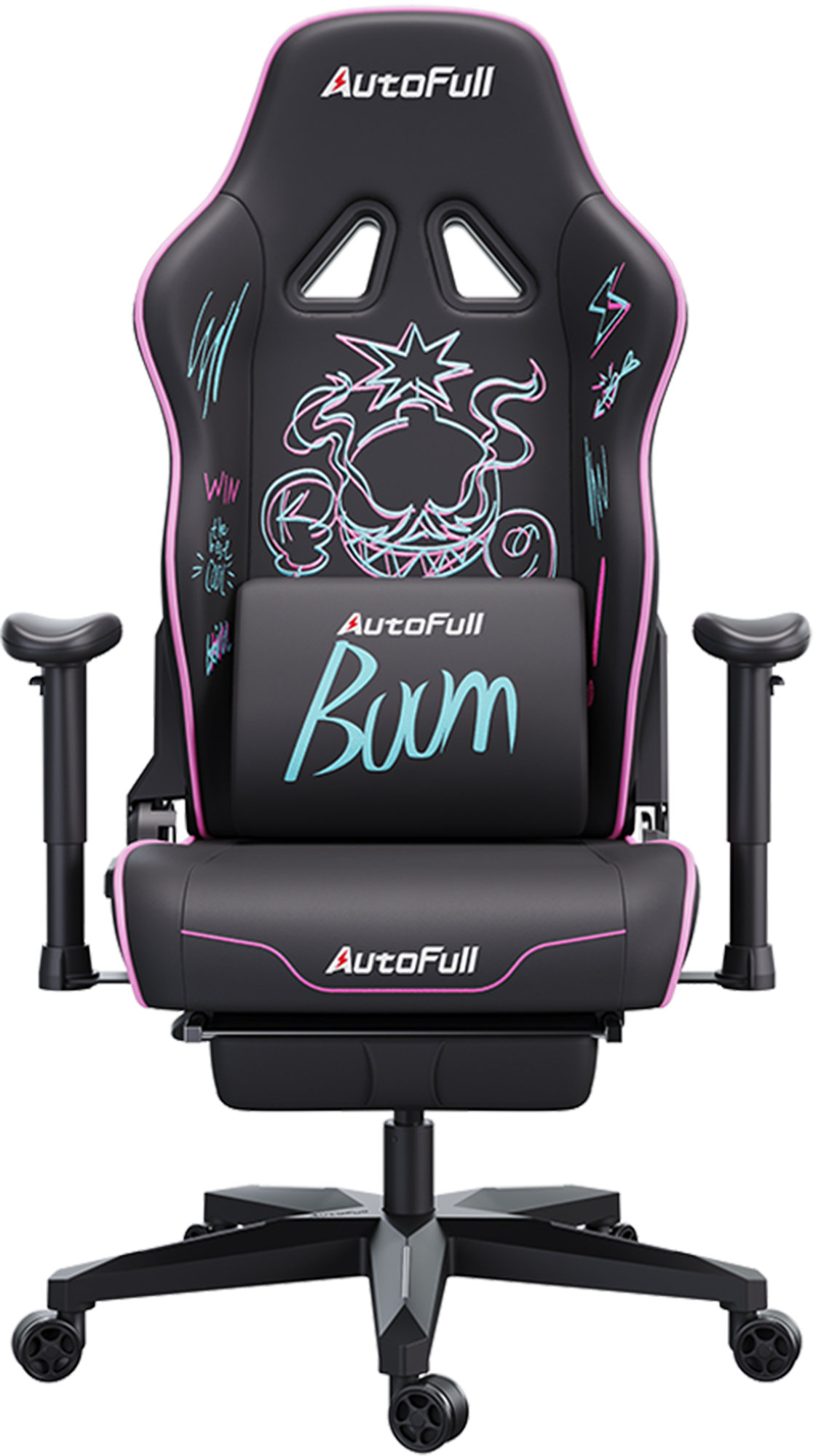 AutoFull Autofull Graffiti Gaming Chair Big And Tall Ergonomic Computer ...