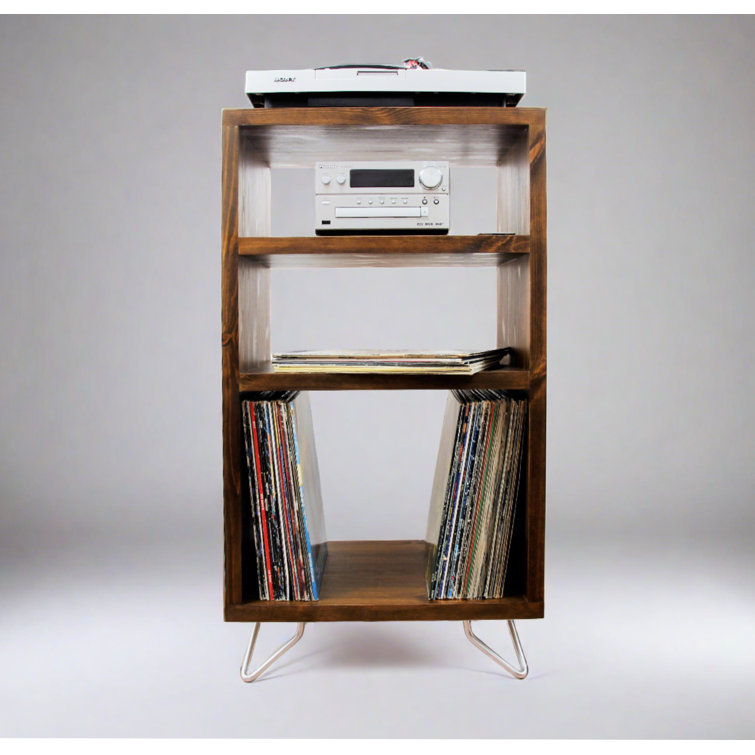 Gracie Oaks Record Player Stand, Vinyl LP Record Storage, Hifi Rack ...
