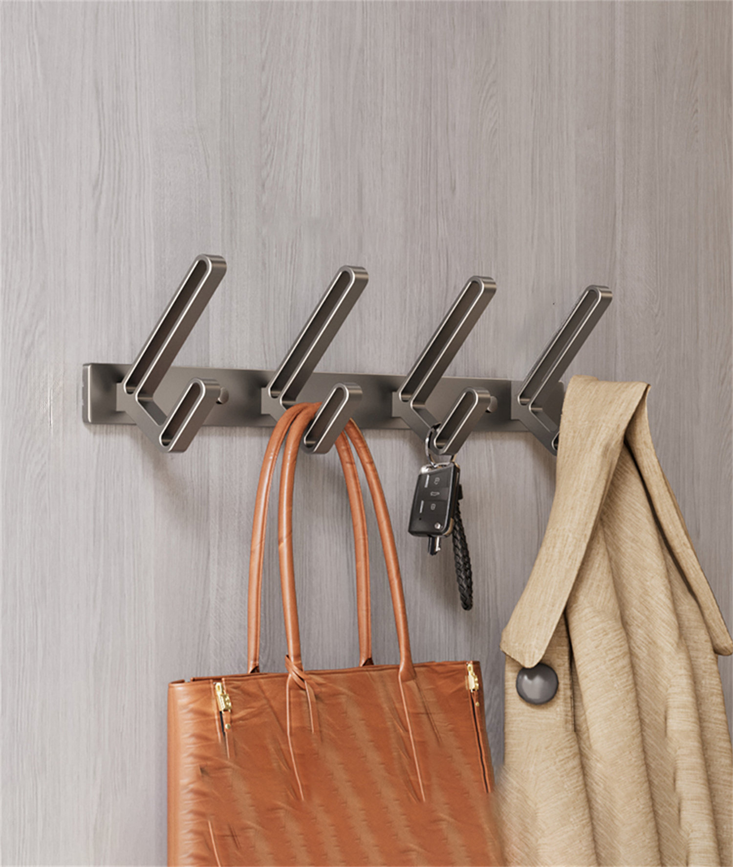 Ivy Bronx Marye Metal Freestanding 4 - Hook Wall Mounted Coat Rack ...