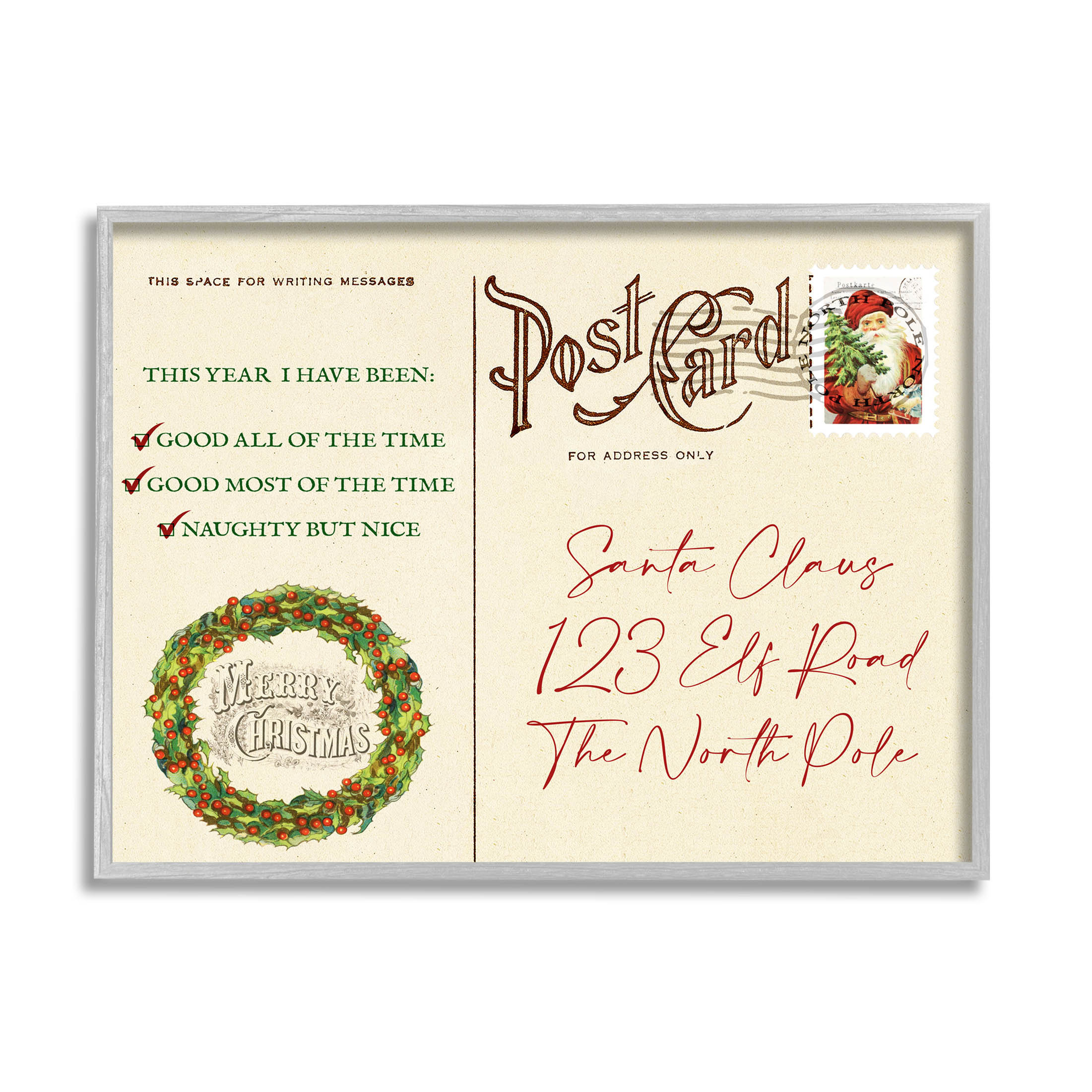 The Holiday Aisle® Merry Christmas Vintage Postcard by Lil' Rue ...