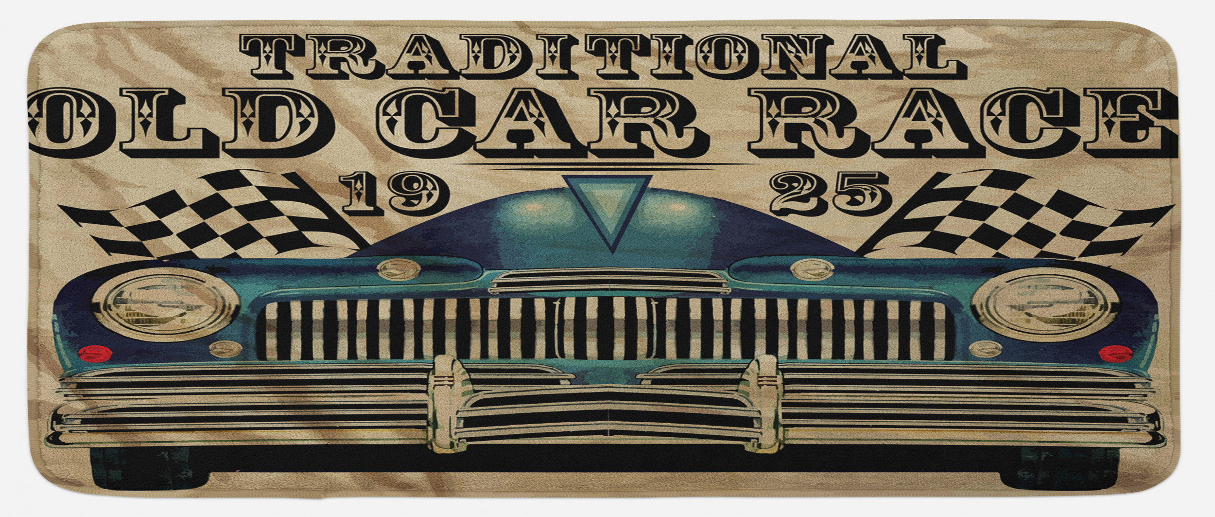 East Urban Home Traditional Old Car Race Theme Nostalgic American Car ...