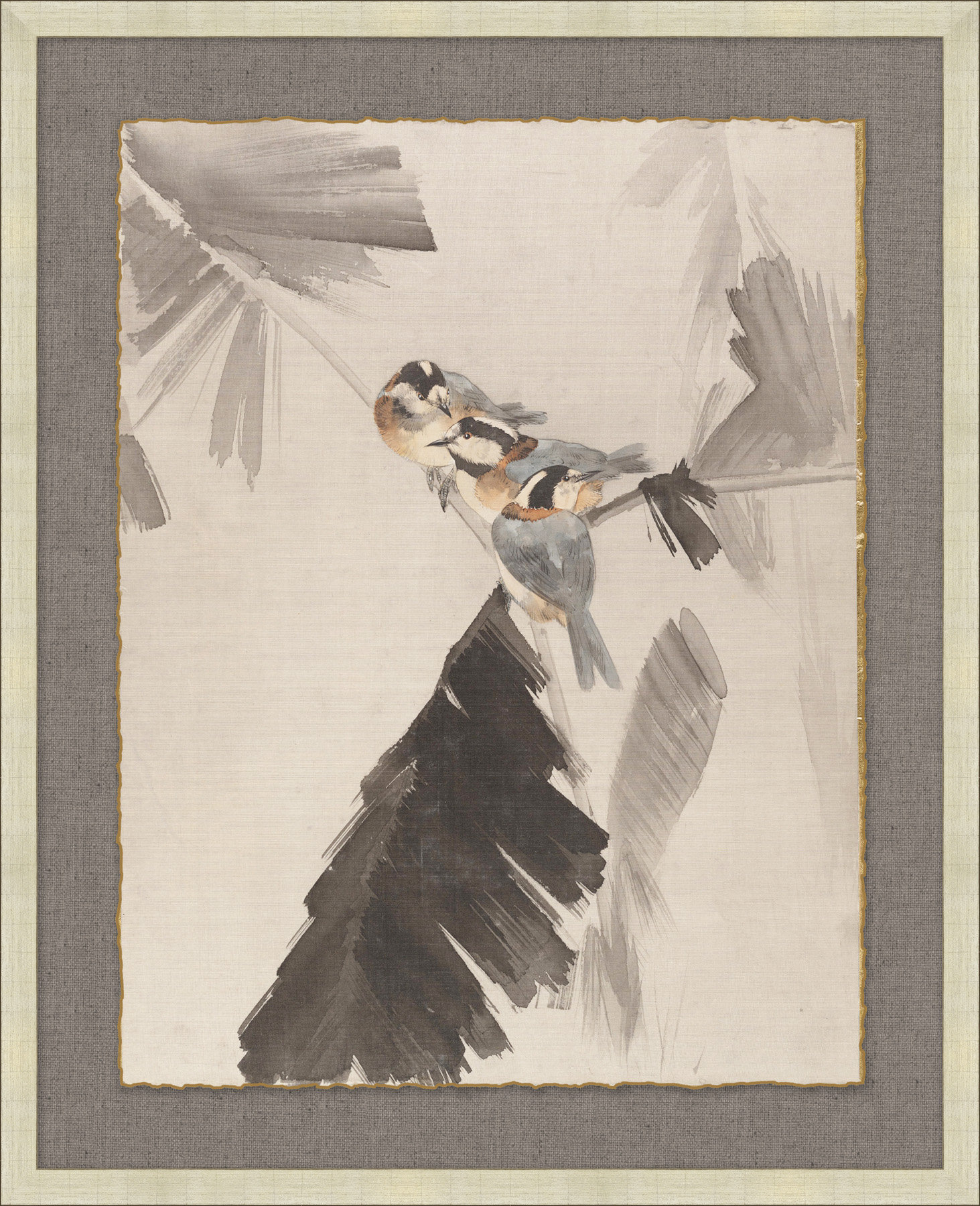 Wendover Art Group Eastern Birds 5 - Floater Frame Painting on Paper ...