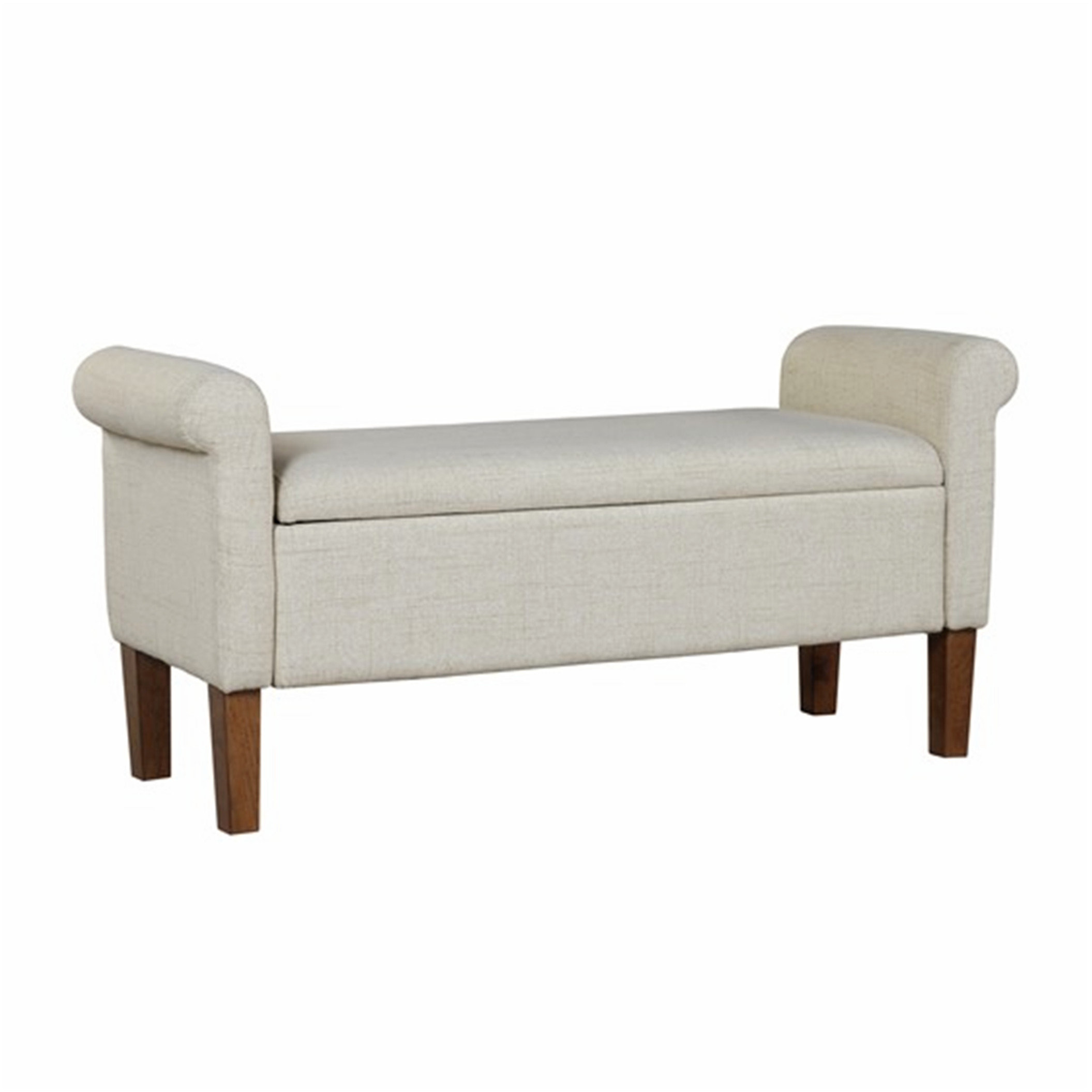 Red Barrel Studio® Stylish Upholstered Storage Bench with Rolled ...