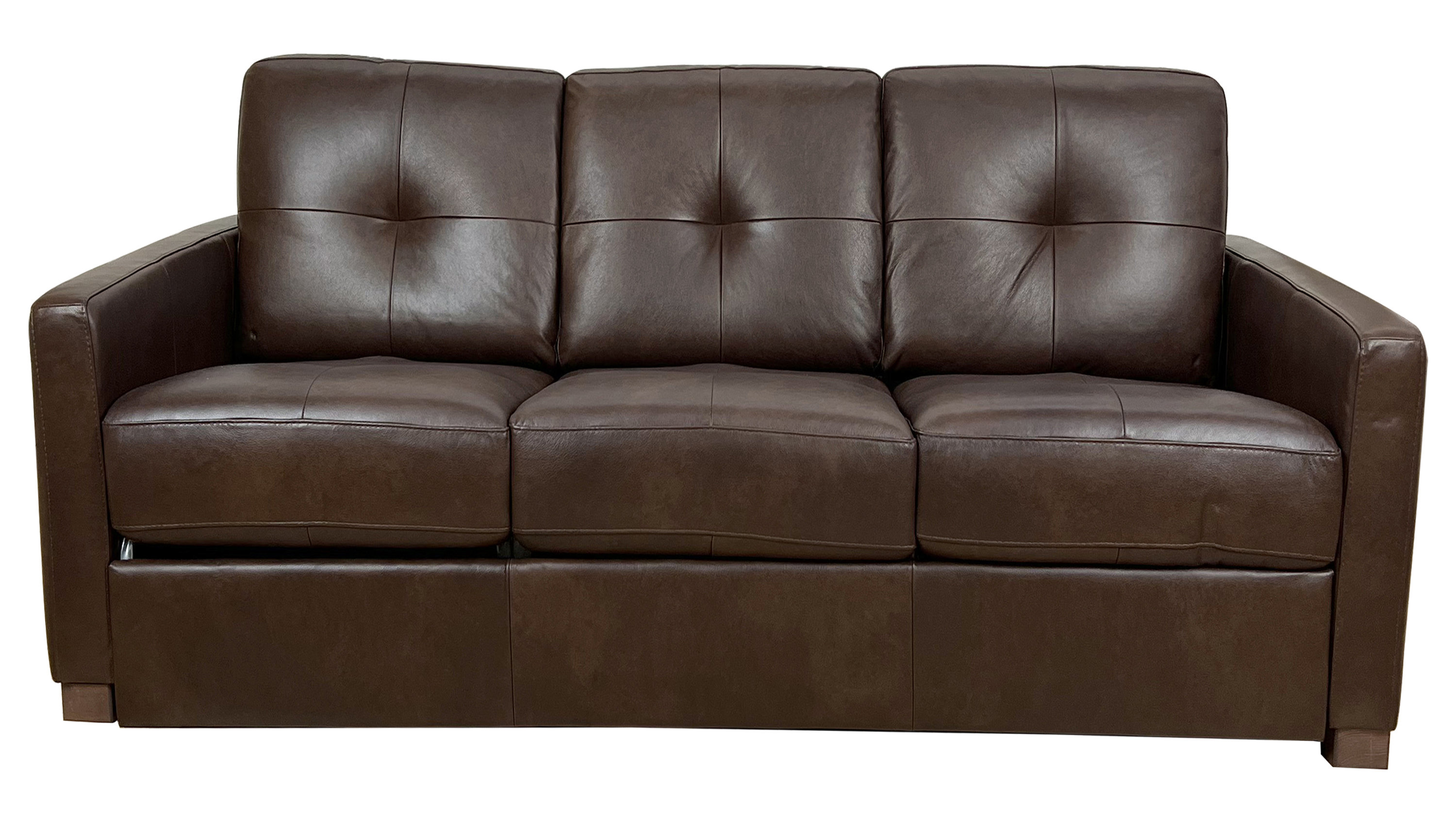 Plethoria Harrisa 81.5'' Genuine Leather Square Arm Sofa Bed | Wayfair