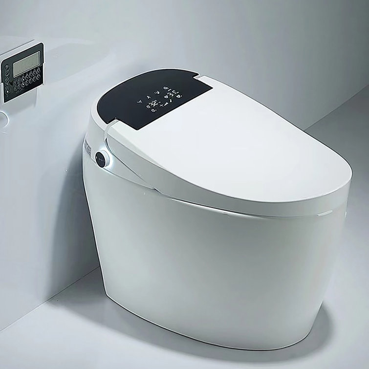 Wing 1.32 Gallons GPF Elongated Chair Height Floor Mounted Bidet Toilet ...