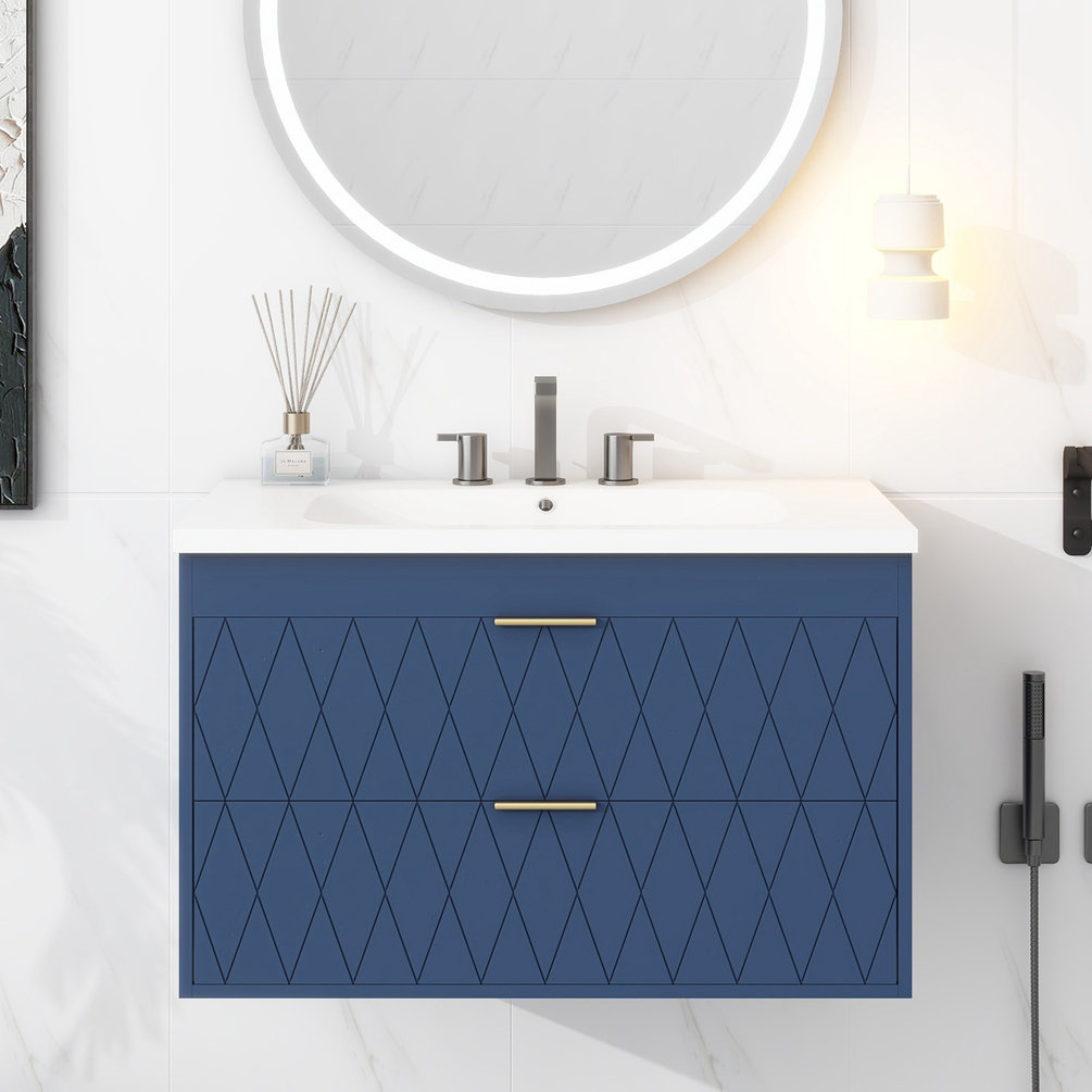 Wrought Studio™ Katiusa 30'' Single Bathroom Vanity with Resin Top ...