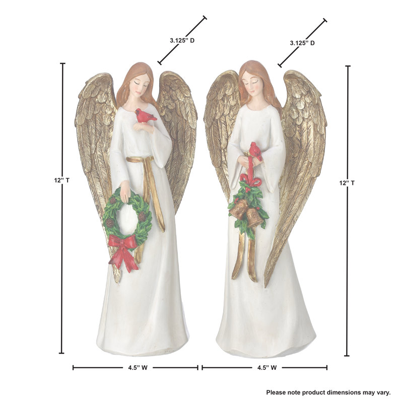 Regency International 2 Piece Angel with Cardinal Wreath and Bells Set ...