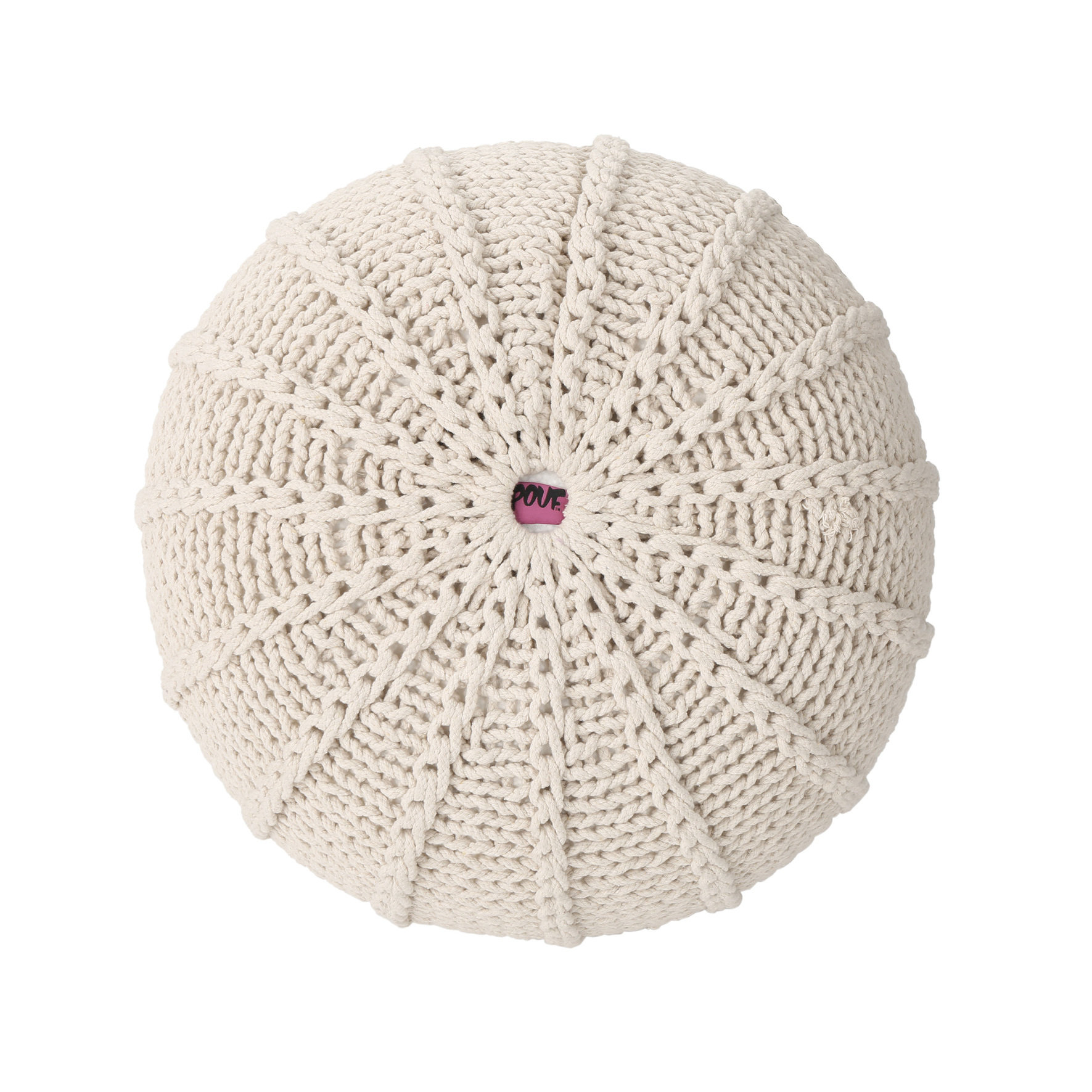 Dakota Fields Cotton Knitted Round Pouf, Design - & Floor Seat, 200lb ...