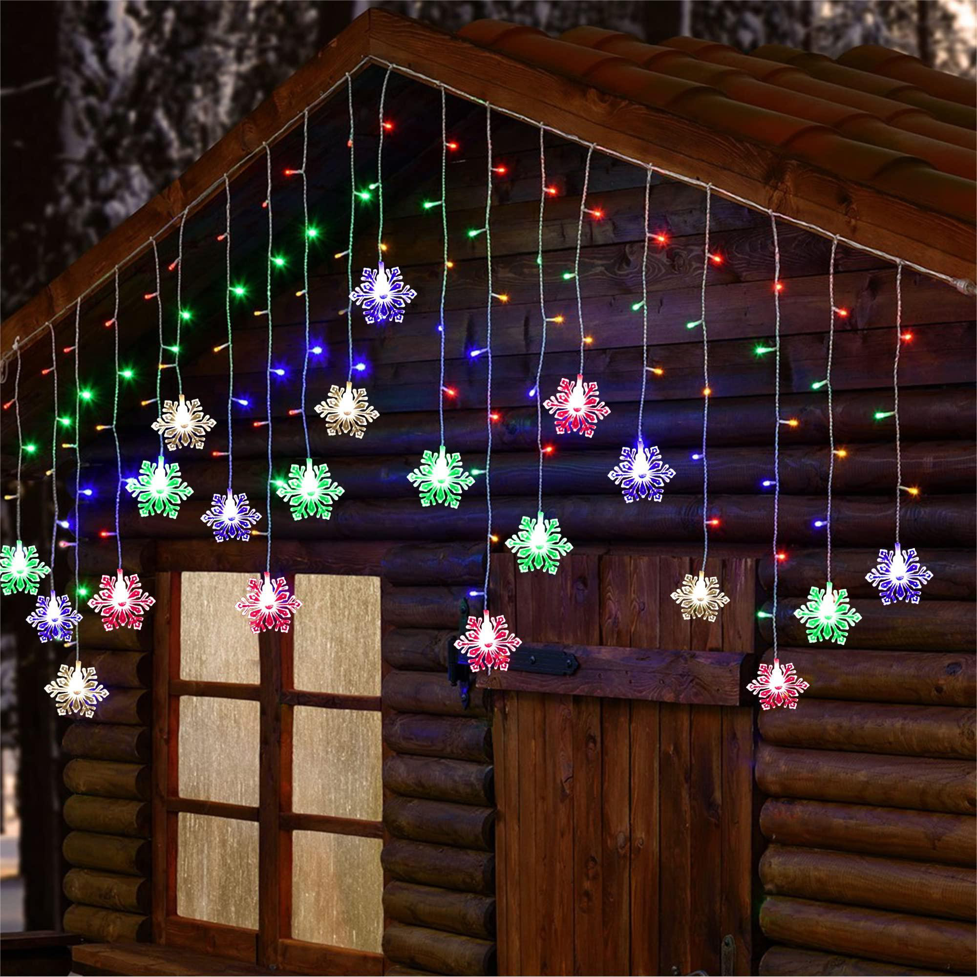 The Holiday Aisle® 150 LED Icicle Lights with Snowflake | Wayfair