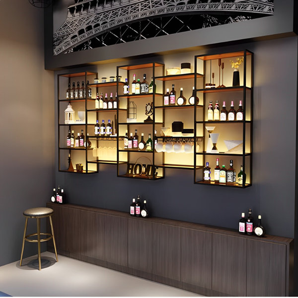 L Wall-hanging Wine Rhythm Simple multi-layer wall-mounted wine rack ...