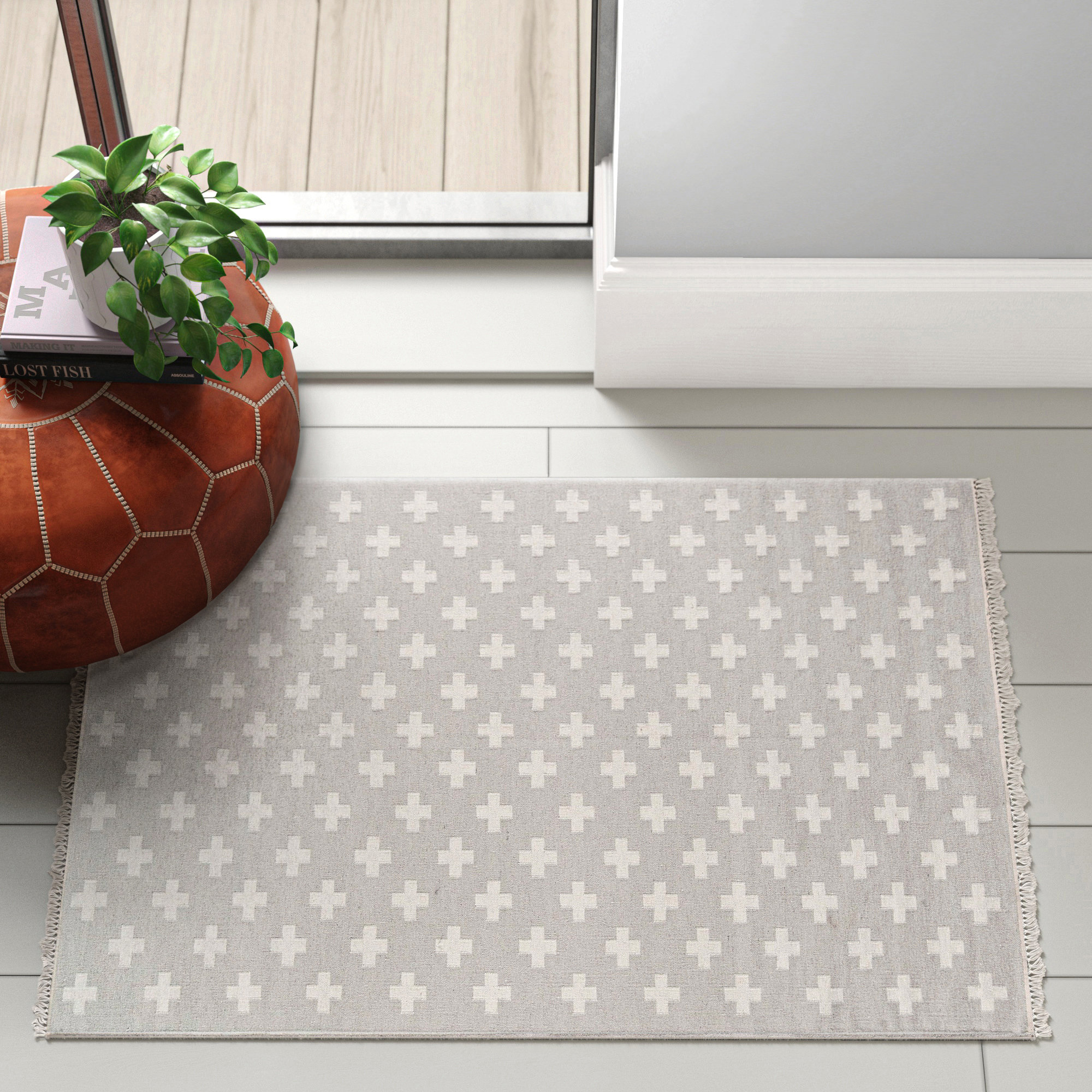 Novogratz Topanga Geometric Handwoven Wool Gray/White Area Rug ...