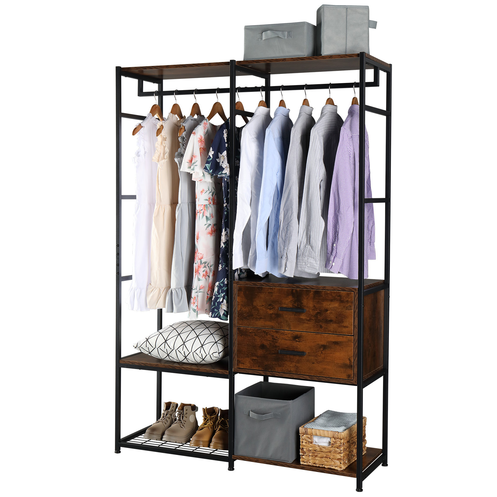 17 Stories 47.2" W Multiple Storage Clothes Racks & Garment Racks | Wayfair