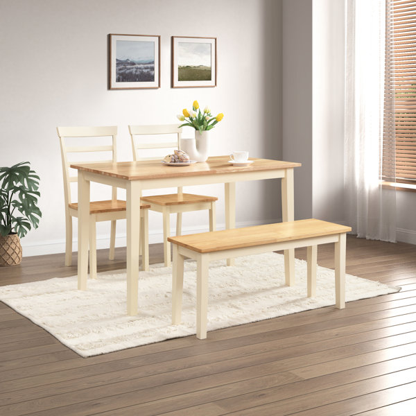 Marlow Home Co. Salcombe Small Rectangular Wooden Table & 2 Whitby ...