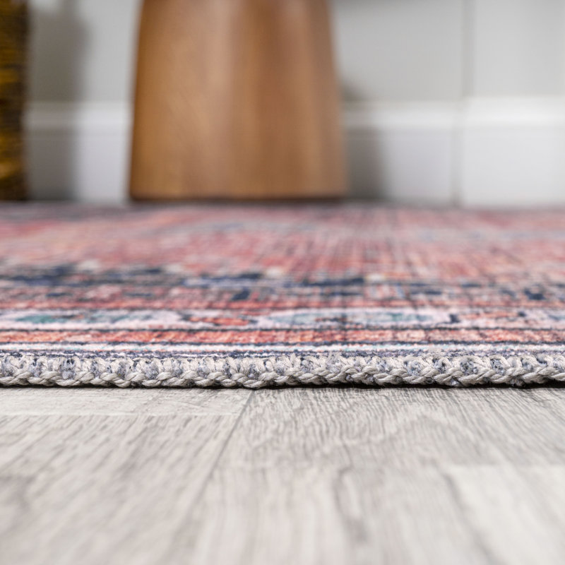 Bungalow Rose Lesandra Performance Red Rug & Reviews | Wayfair