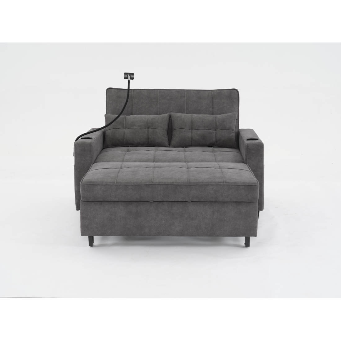 Home Decor Futon Chair Bed Convertible Chair 3-In-1 Pull Out Bed ...