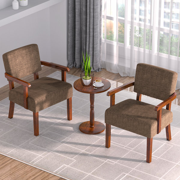 Red Barrel Studio® Aronas Upholstered Armchair With Solid Wood ...