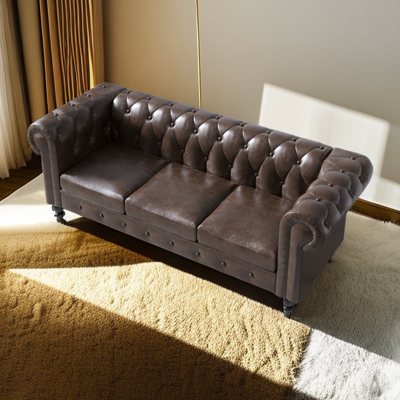 Alcott Hill® 83'' Rolled Arm Chesterfield Sofa | Wayfair