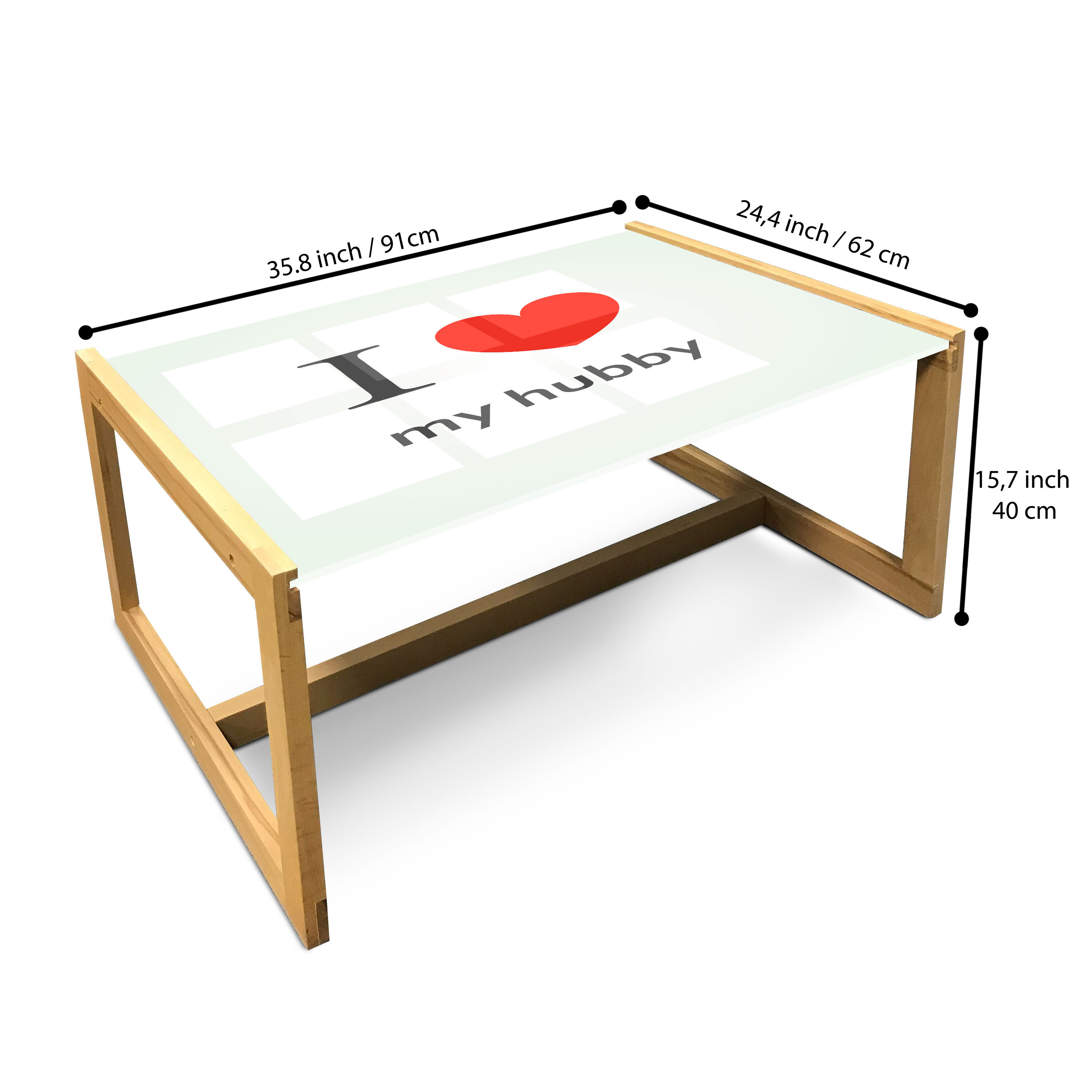 The Holiday Aisle® Wifey Hubby Coffee Table, I Love Calligraphy A Heart ...