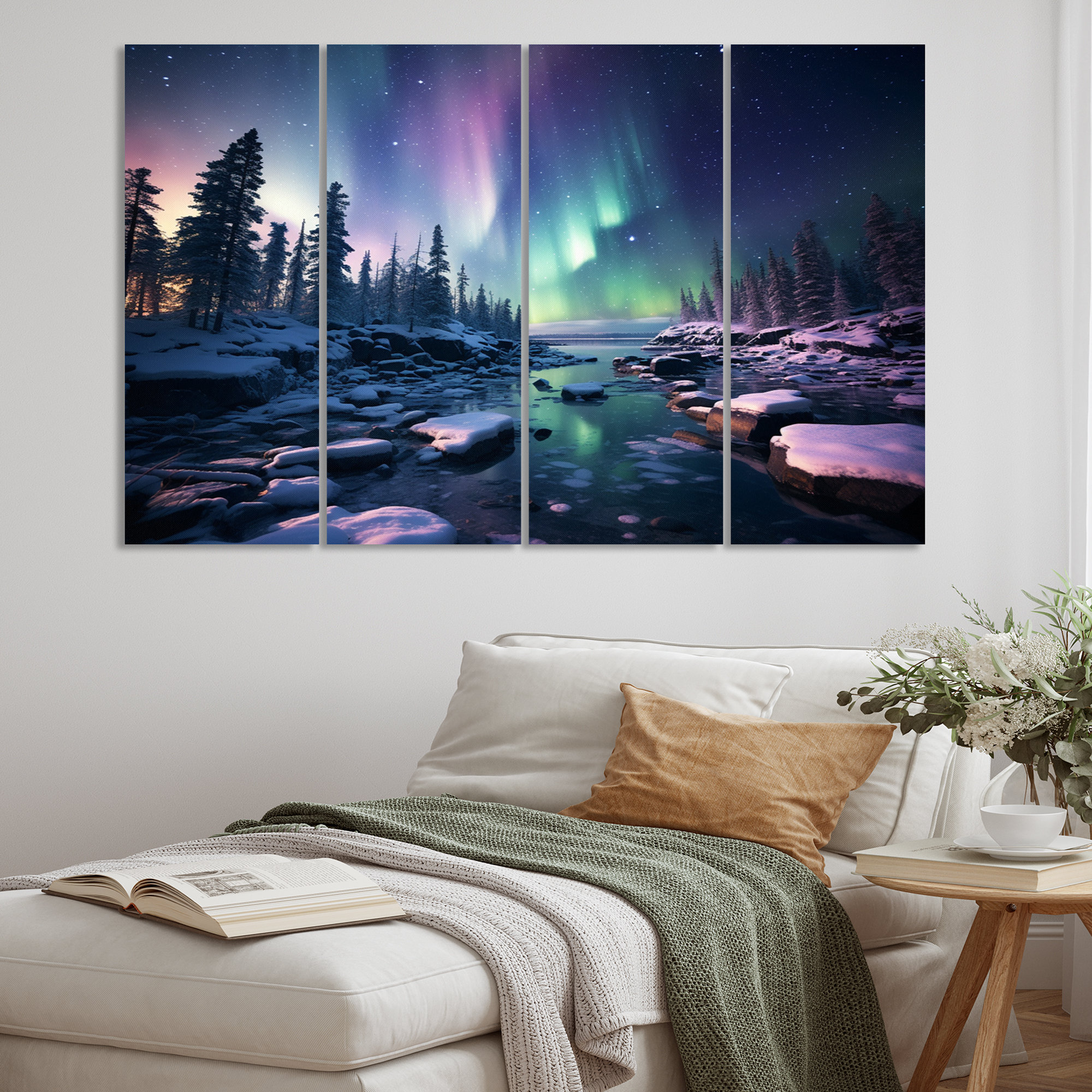 Design Art Canada Polar Light II - Landscapes Wall Decor - 4 Panels ...