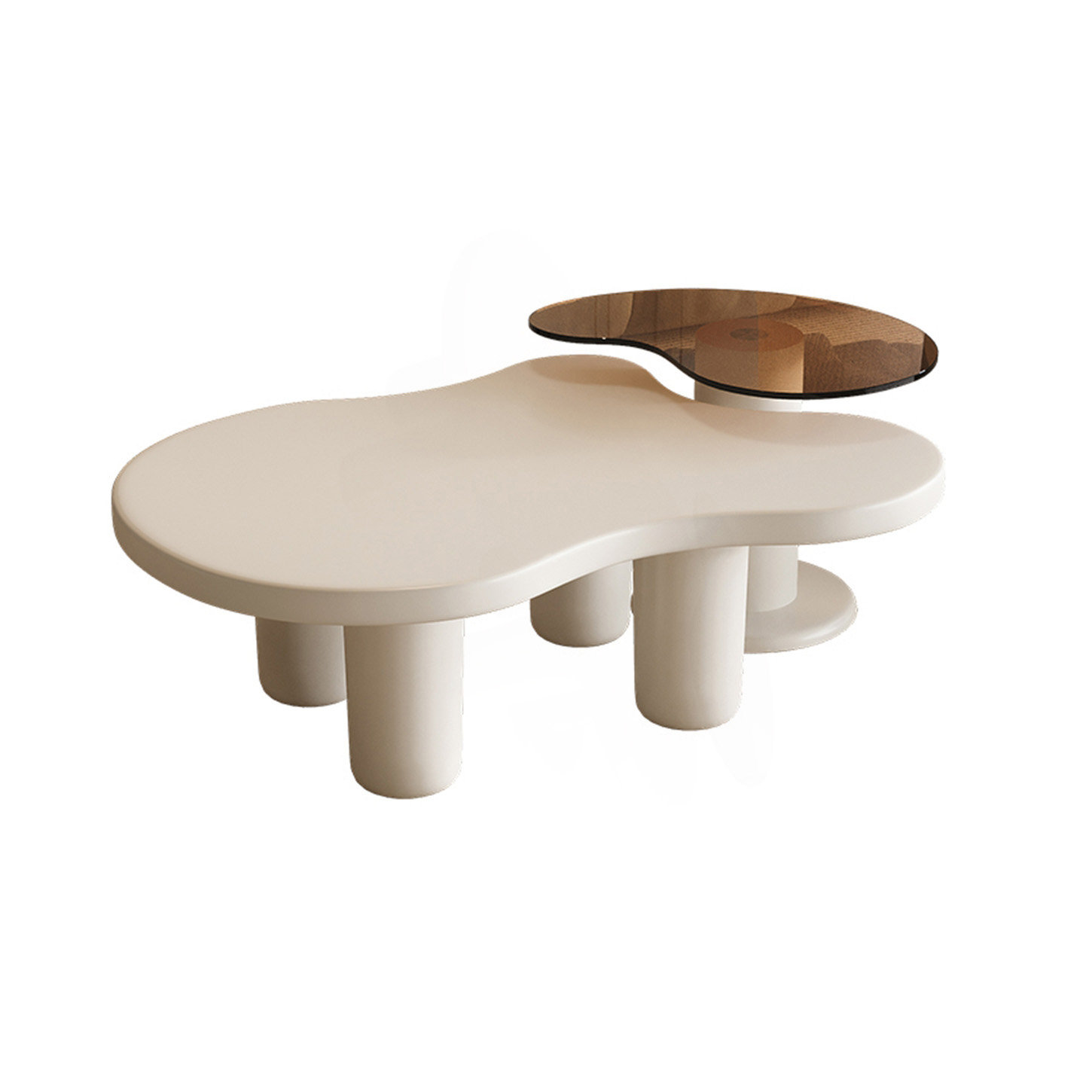 George Oliver Set Of 2 Modern Nesting Coffee Table, 2 In 1 Irregular ...