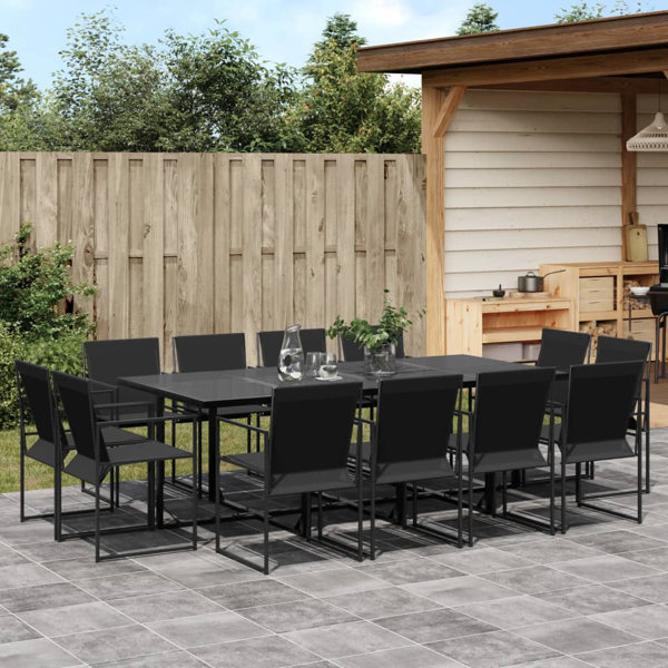17 Stories Fonsie Rectangular 13 - Piece 12 - Person 220Cm L Outdoor ...