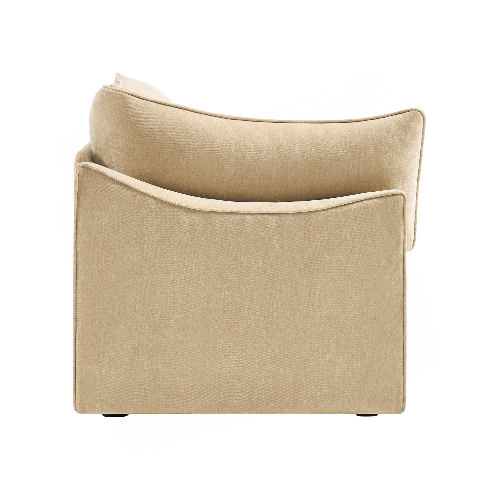 Ebern Designs Sofa LSF Velvet - Wheat - Wayfair Canada
