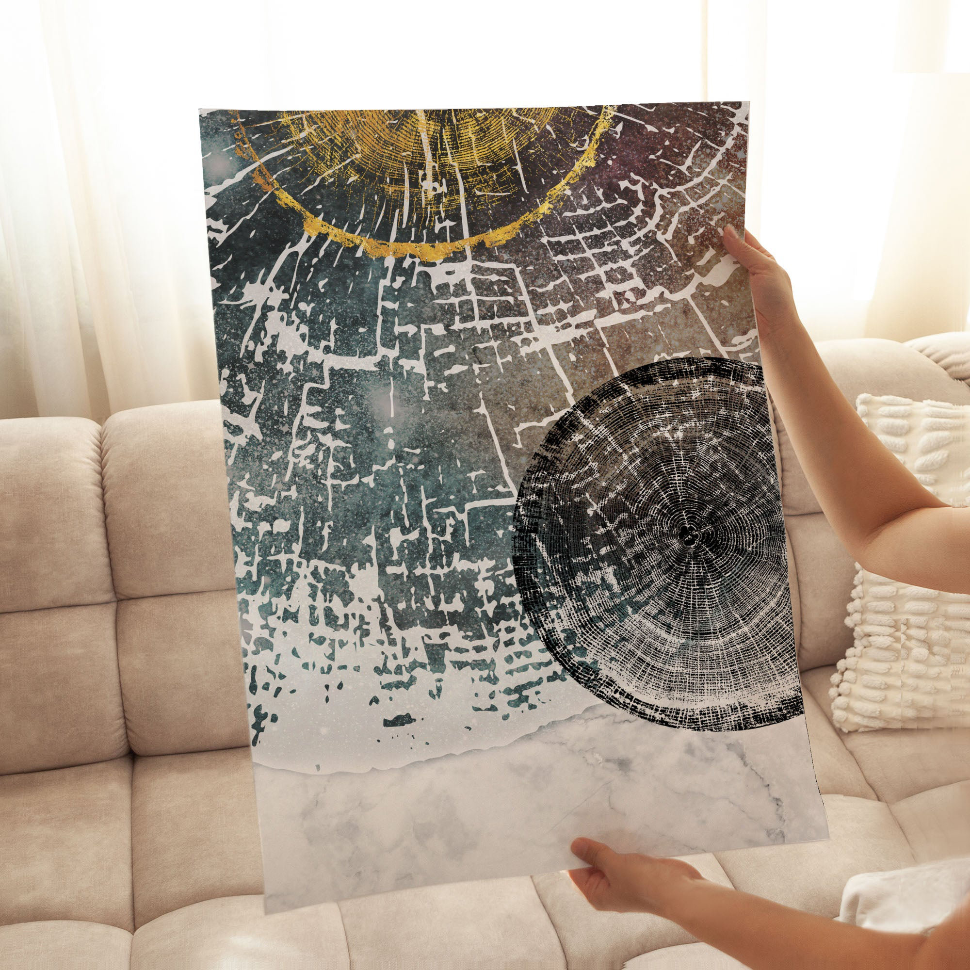 Wrought Studio™ Botanical Tree Rings II Bohemian Unframed Art Print ...
