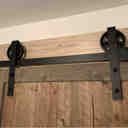 Lubann Big Wheel Style Sliding Wood Track Kit Barn Door Hardware ...