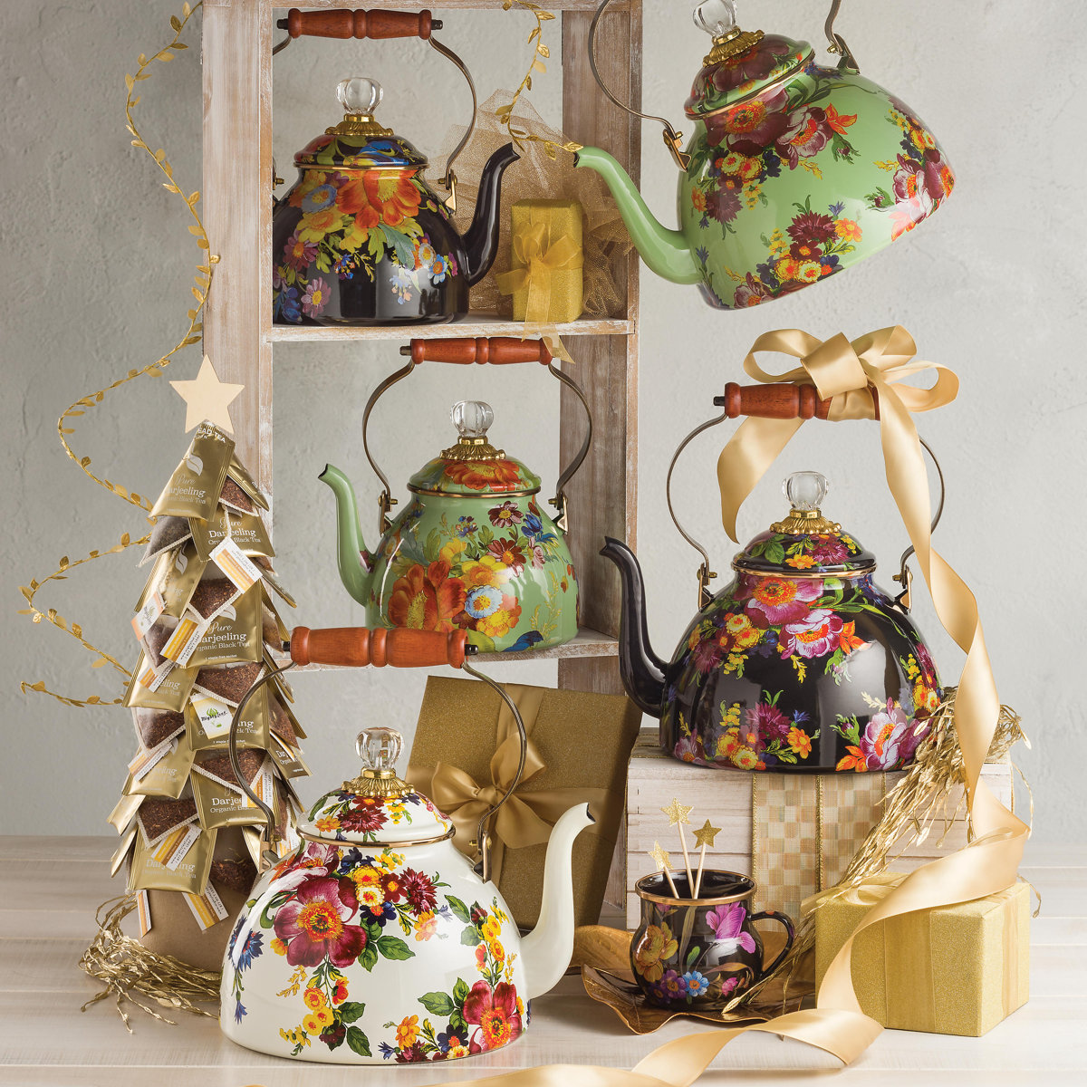 MacKenzie-Childs Flower Market 3 Quart Tea Kettle & Reviews | Birch Lane