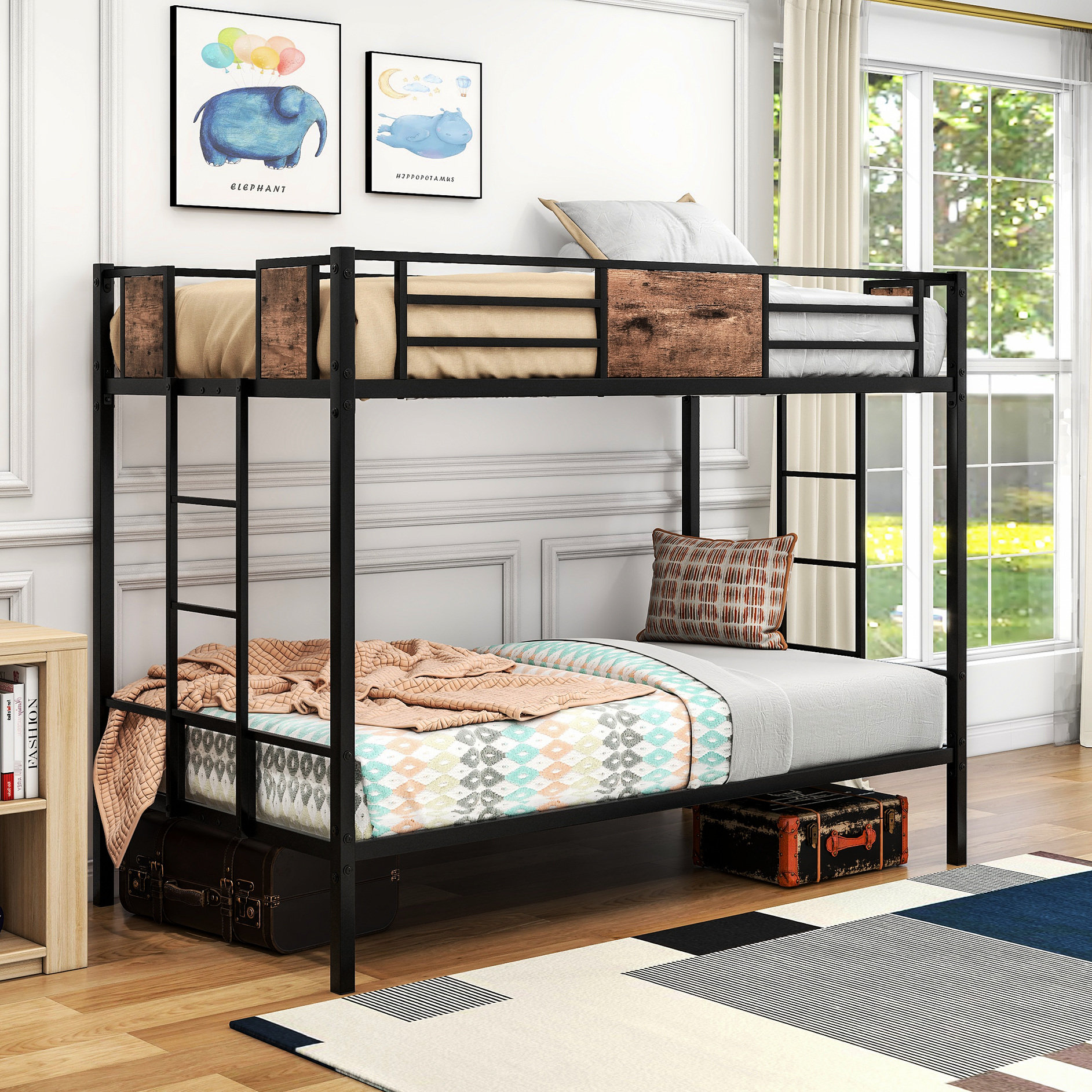 17 Stories Twin Over Metal Bunk Bed With Firm Support System - No Noise ...