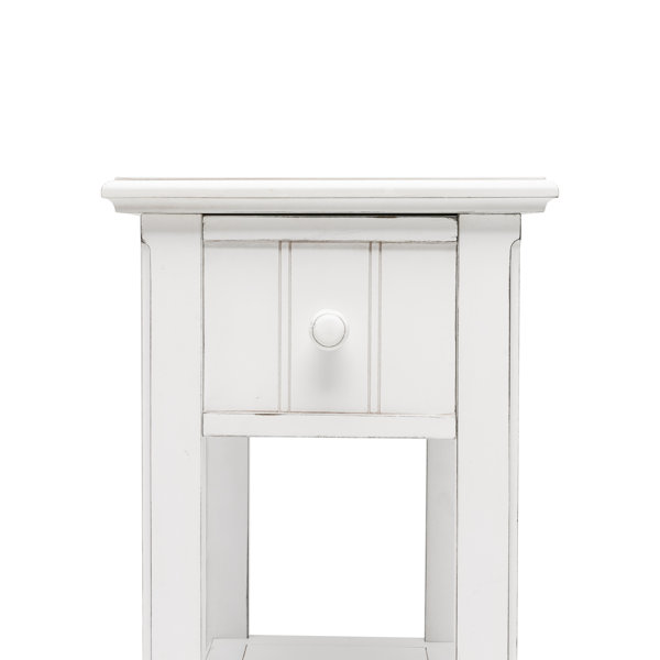 Highland Dunes Kolya Coastal White Solid Wood Chairside End Table | Wayfair