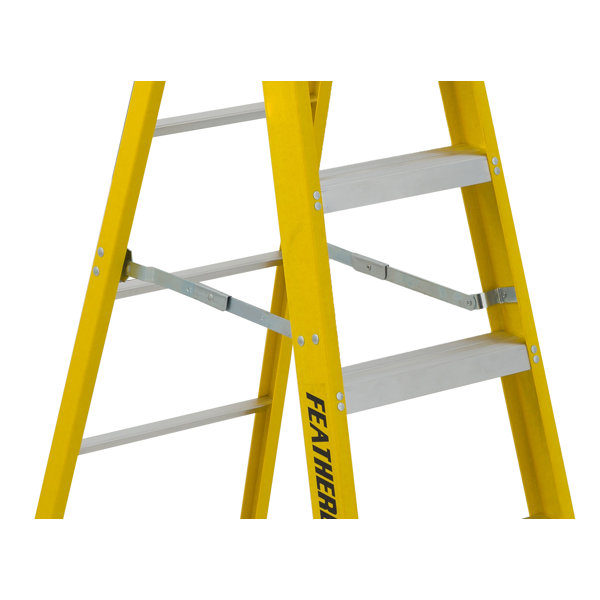 Featherlite 12 ft. Fiberglass Step Ladder with 300 lbs. Load Capacity ...